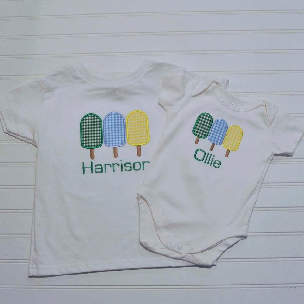 Ice Pop Shirt, Monogrammed Popsicle Gingham Shorts or Pants and Shirt ...