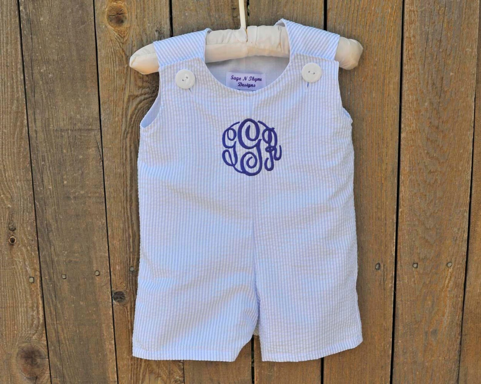 Oil Derrick Monogrammed Jon Jon, Shortall Longall Romper or Jumper ...