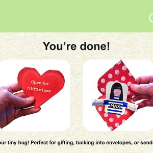 DIY Photo Hug Card Template • Printable Pop-up Heart (digital Download ...