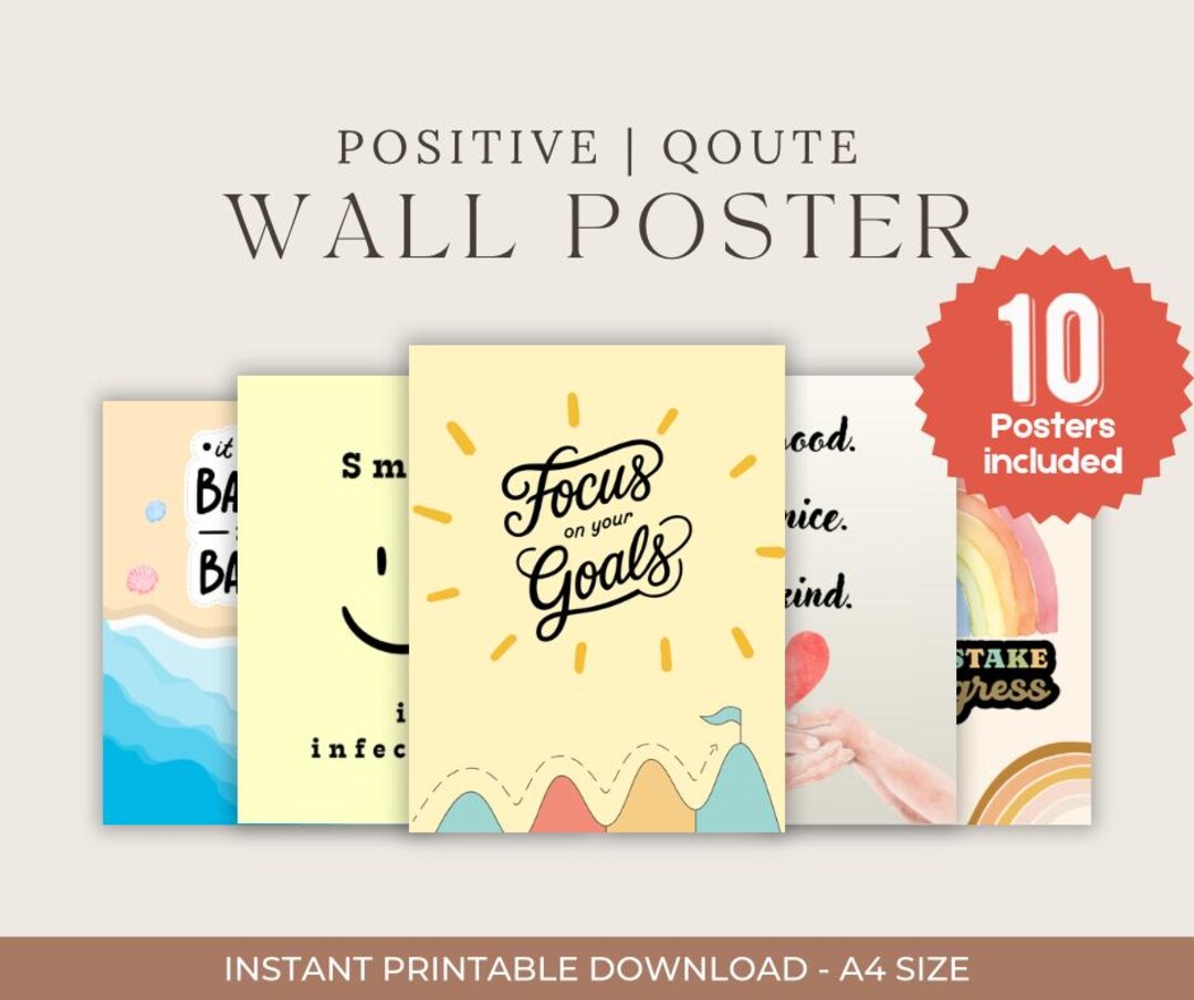 10 Positive Quote Posters | Motivational Wall Art Printable ...