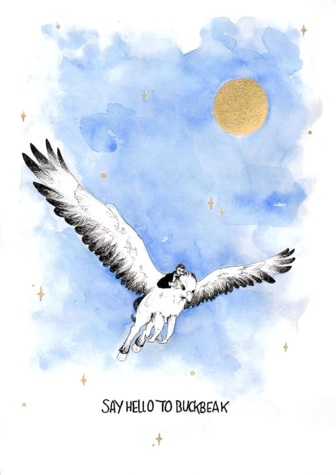 Buckbeak the Hippogriff (harry Potter) - Watercolor Painting - Wall Art ...