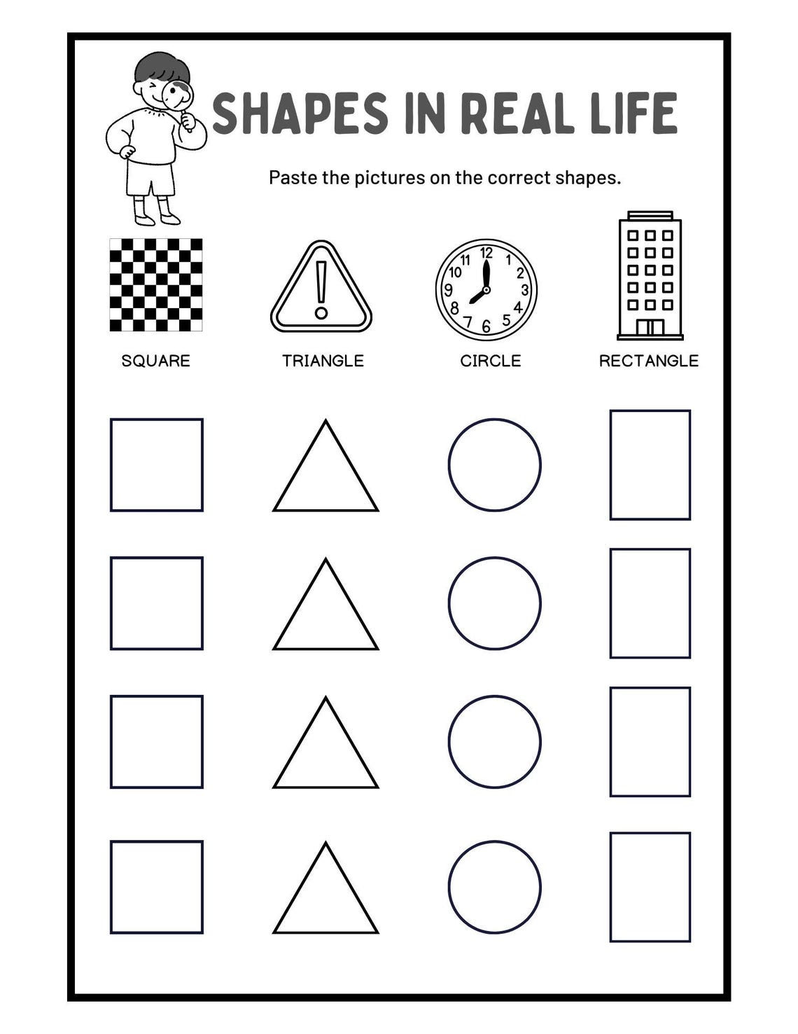 2D Shapes Worksheets for Preschool & Pre-k Circle, Square, Triangle ...