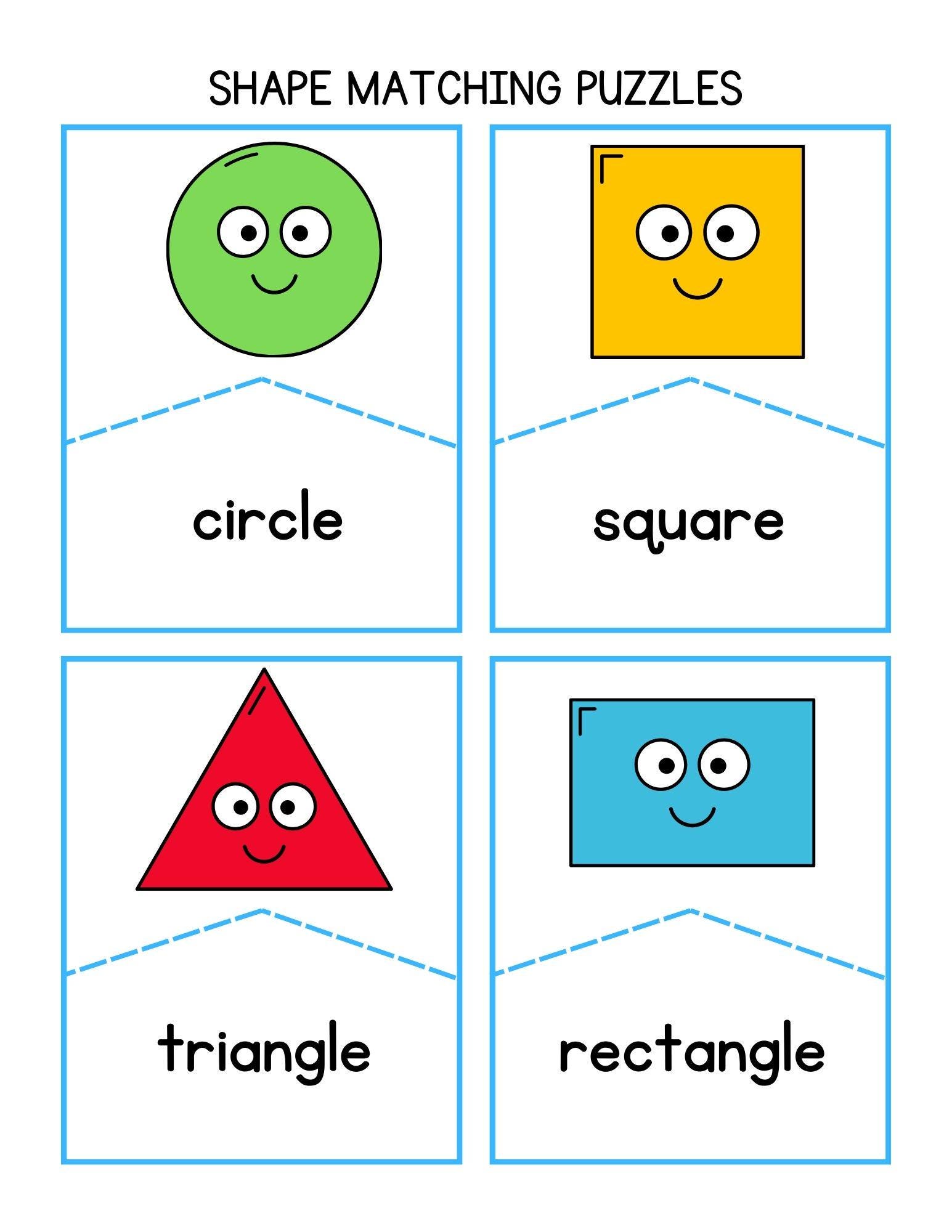 2D Shapes Worksheets for Preschool & Pre-k Circle, Square, Triangle ...