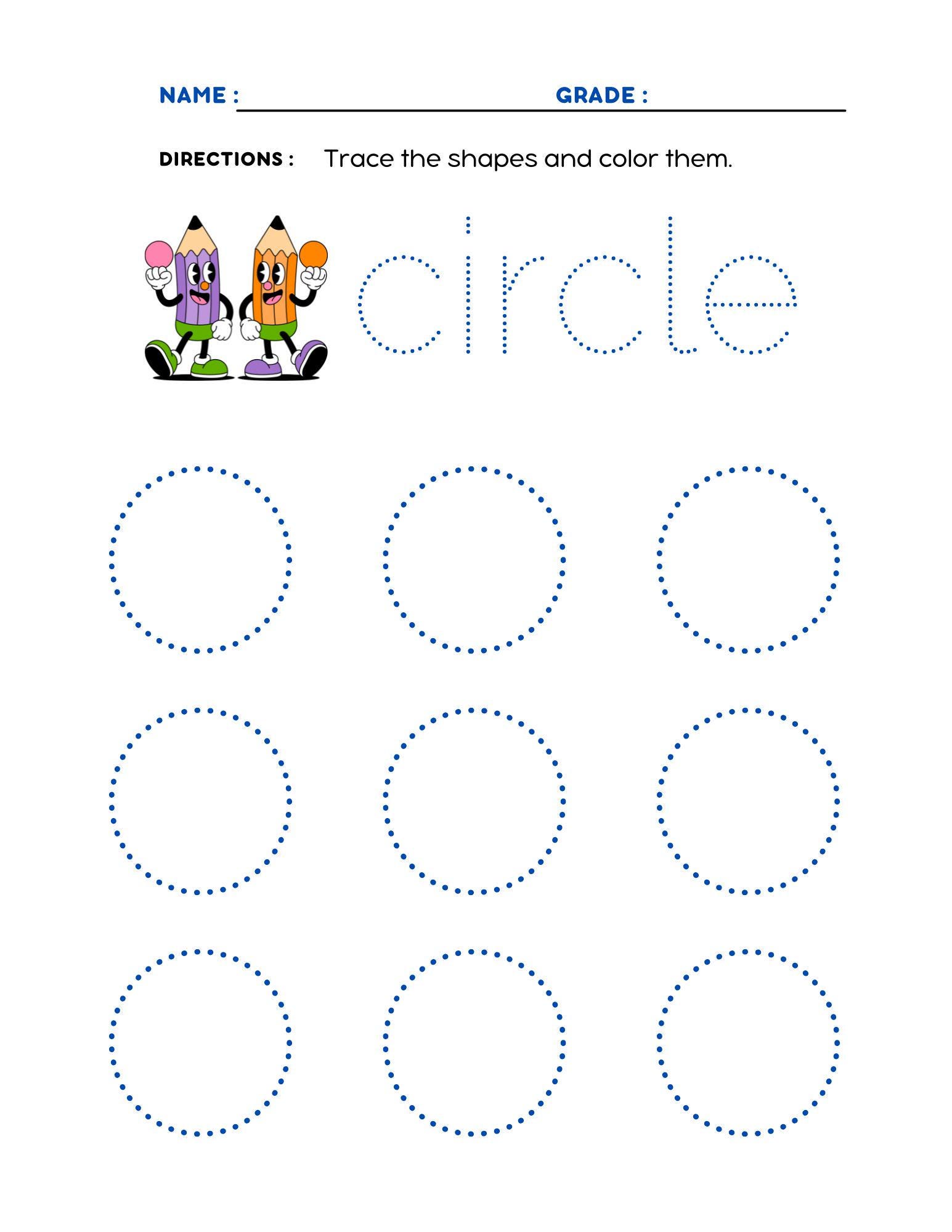2D Shapes Worksheets for Preschool & Pre-k Circle, Square, Triangle ...