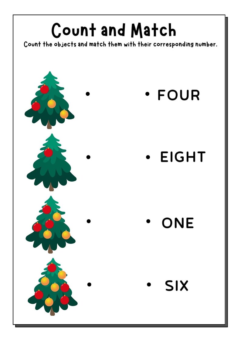 30 Christmas Counting Worksheets for Preschool, Numbers 1–10, Counting ...