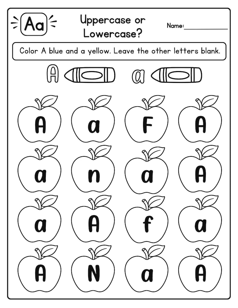 26 Printable Uppercase and Lowercase Letter Recognition A-Z | Color ...