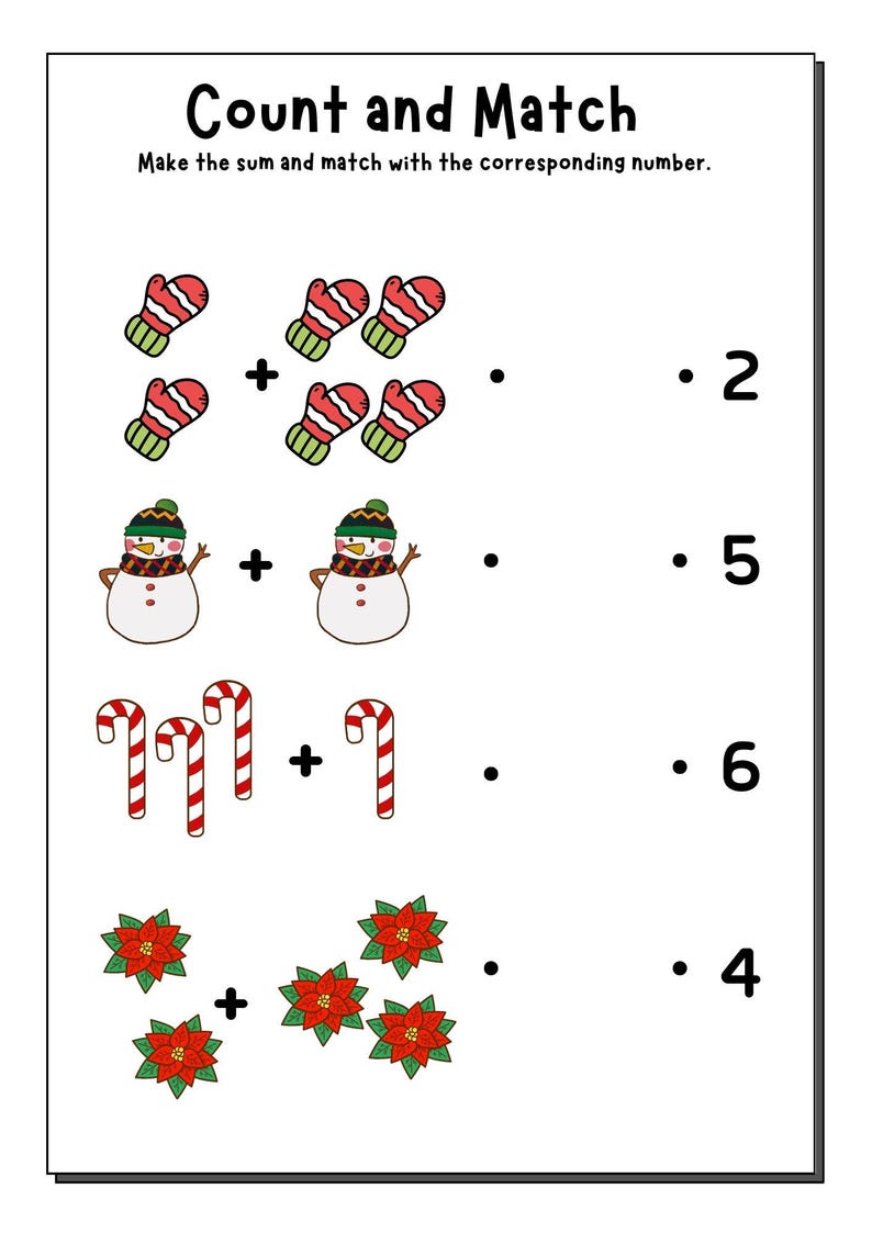 30 Christmas Counting Worksheets for Preschool, Numbers 1–10, Counting ...