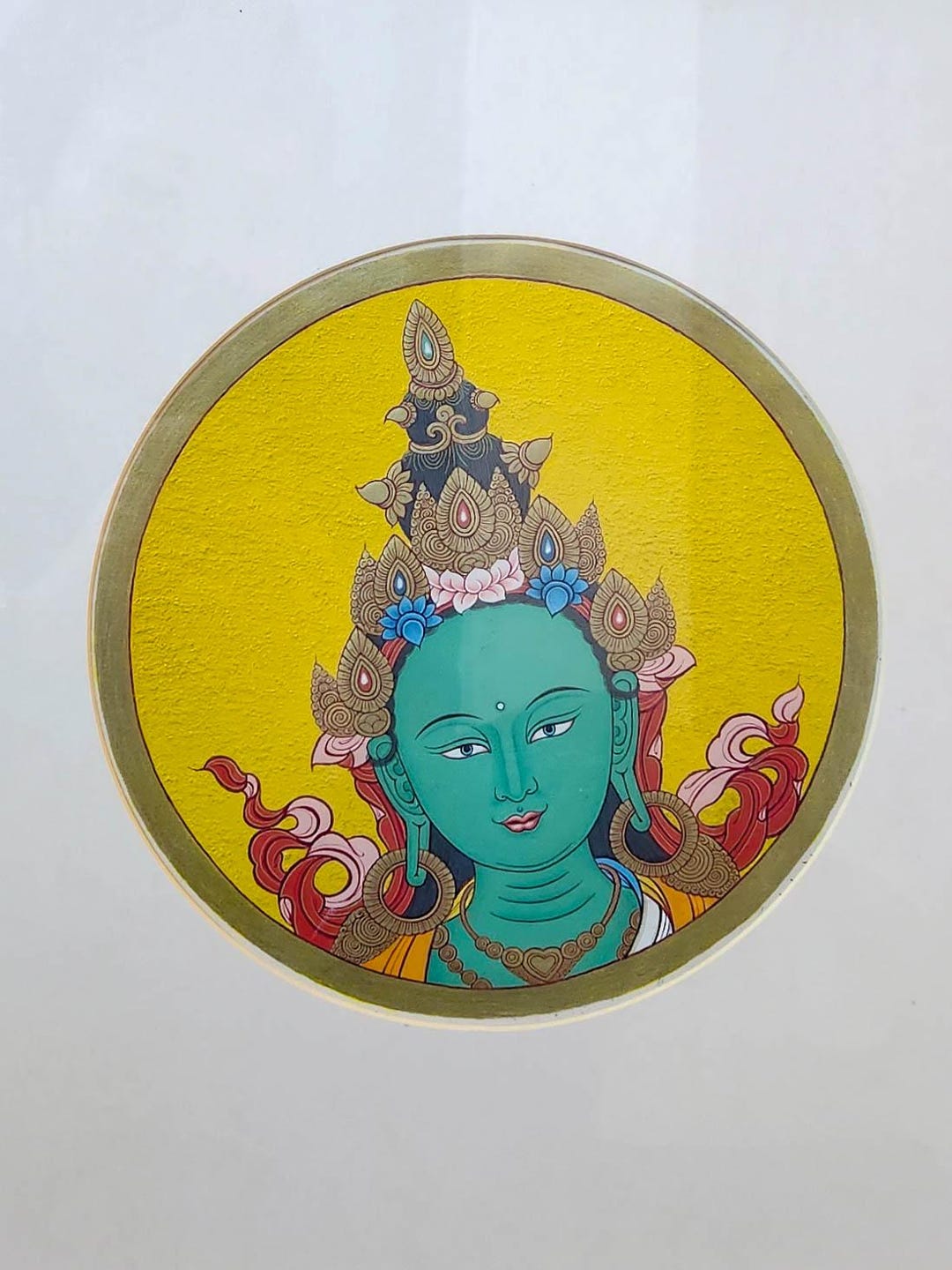 Lama-blessed Green Tara Portrait,hand Painted,24k Gold Tibetan Healing ...