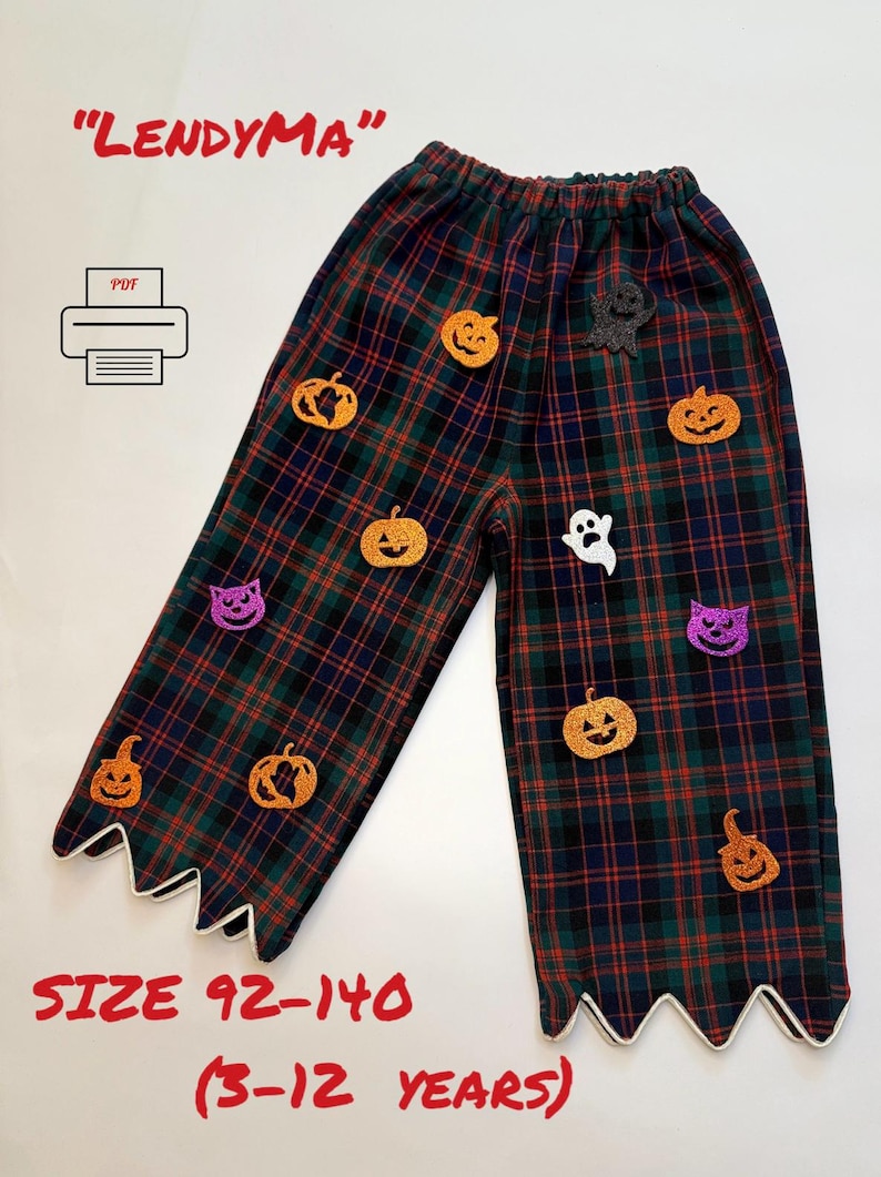Masquerade Pants Sewing Pattern: Costume Pirate, Jester, Clown (size 98 ...