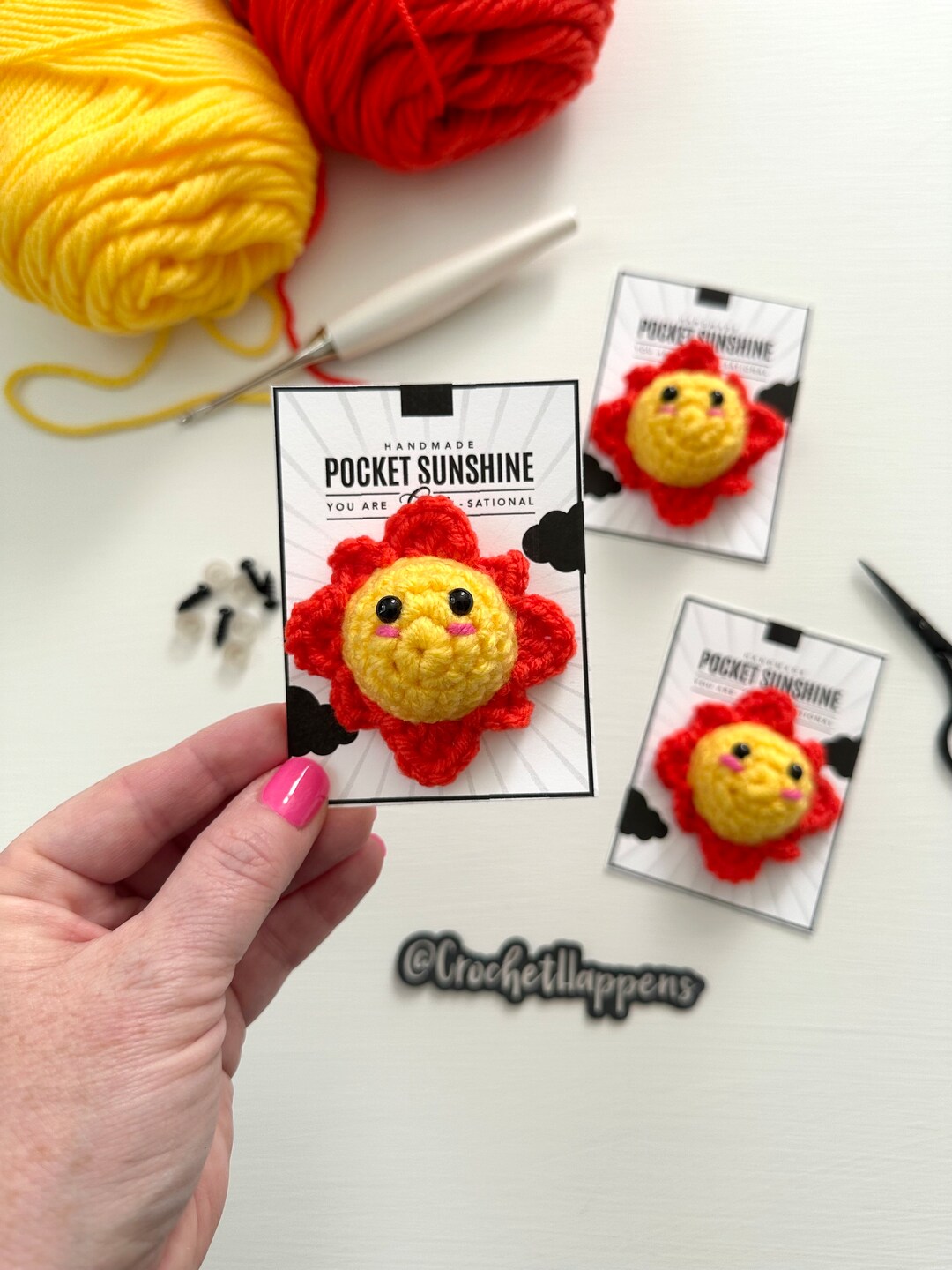Pocket Sunshine, Crocheted Sun, Small Gift - Etsy