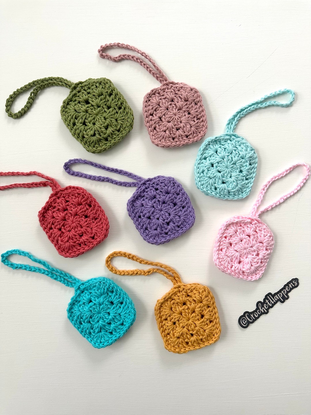 Crochet Earbud Holder: Handmade Cotton Small Pouch, Custom Color - Etsy