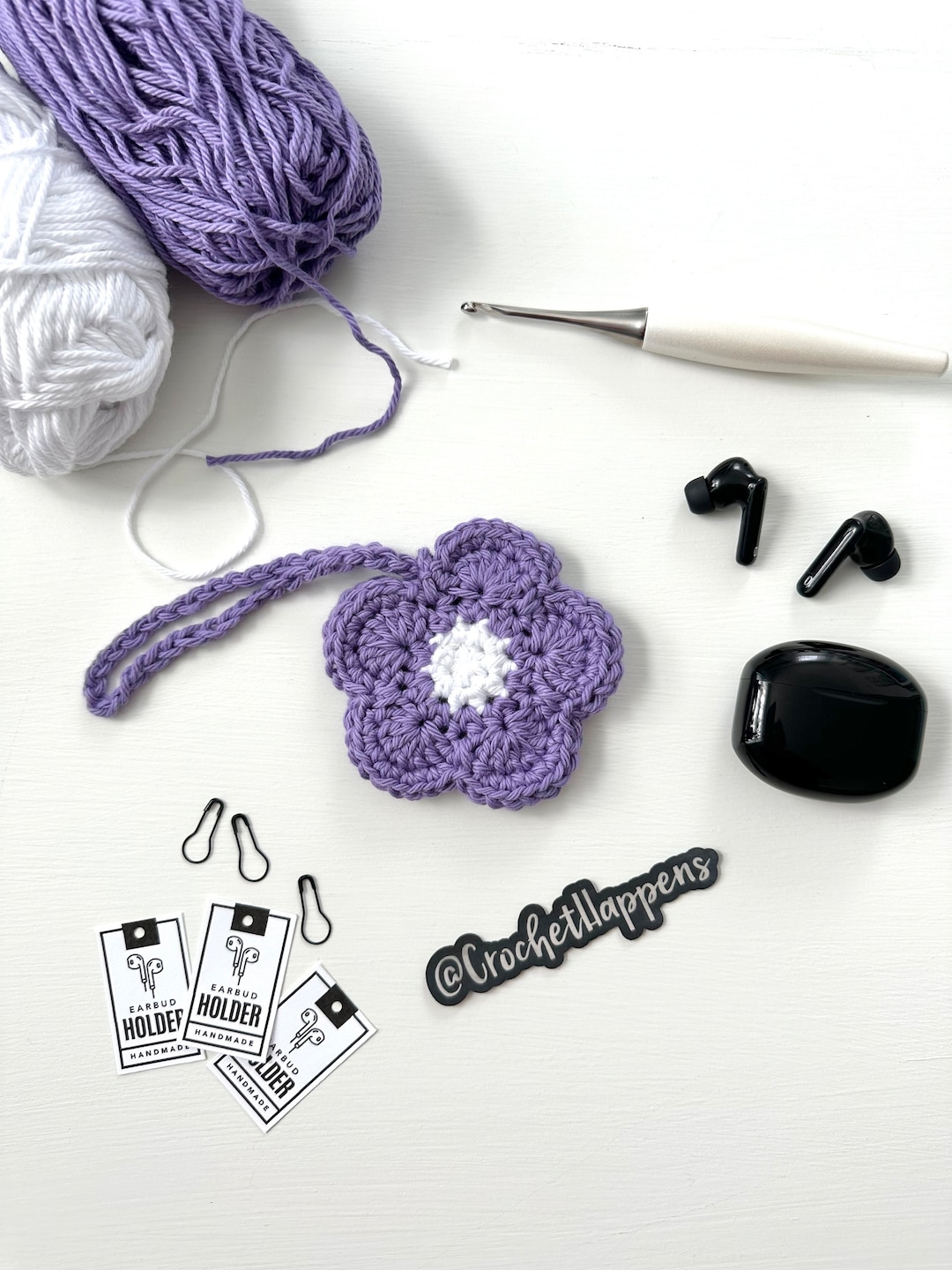 Crochet Flower Earbud Holder, Earbud Case, Small Pouch - Etsy