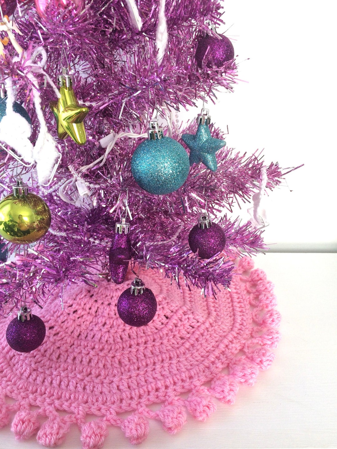 Mini Pink Christmas Tree Skirt Etsy