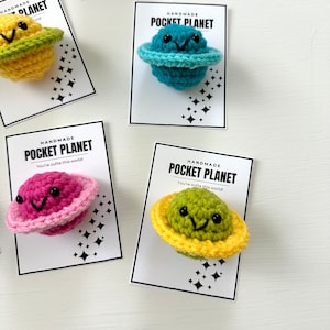 Crocheted Saturn Pocket Planet - Small Gift for Astronomy Lover - Etsy