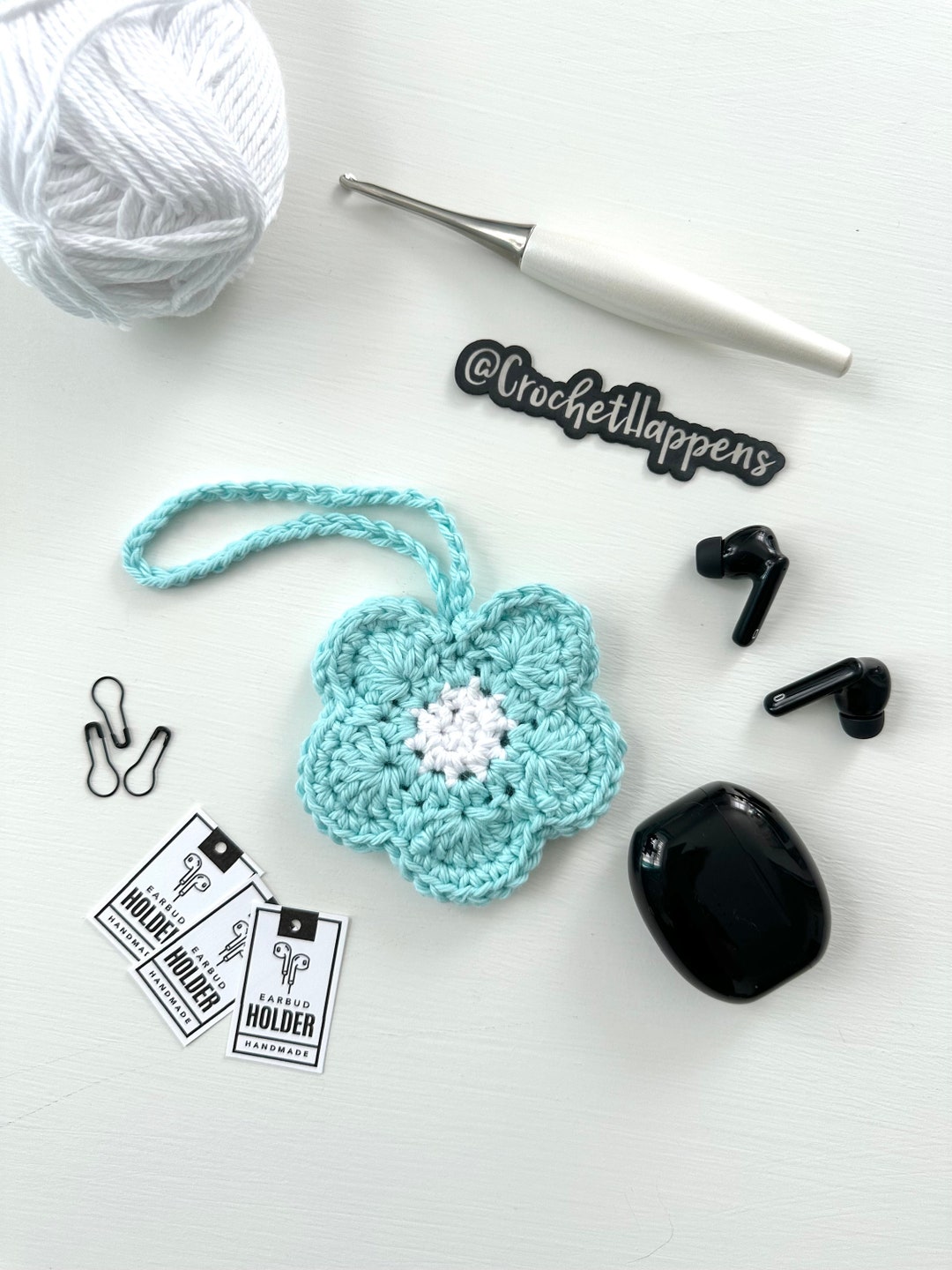 Crochet Flower Earbud Holder, Earbud Case, Small Pouch - Etsy
