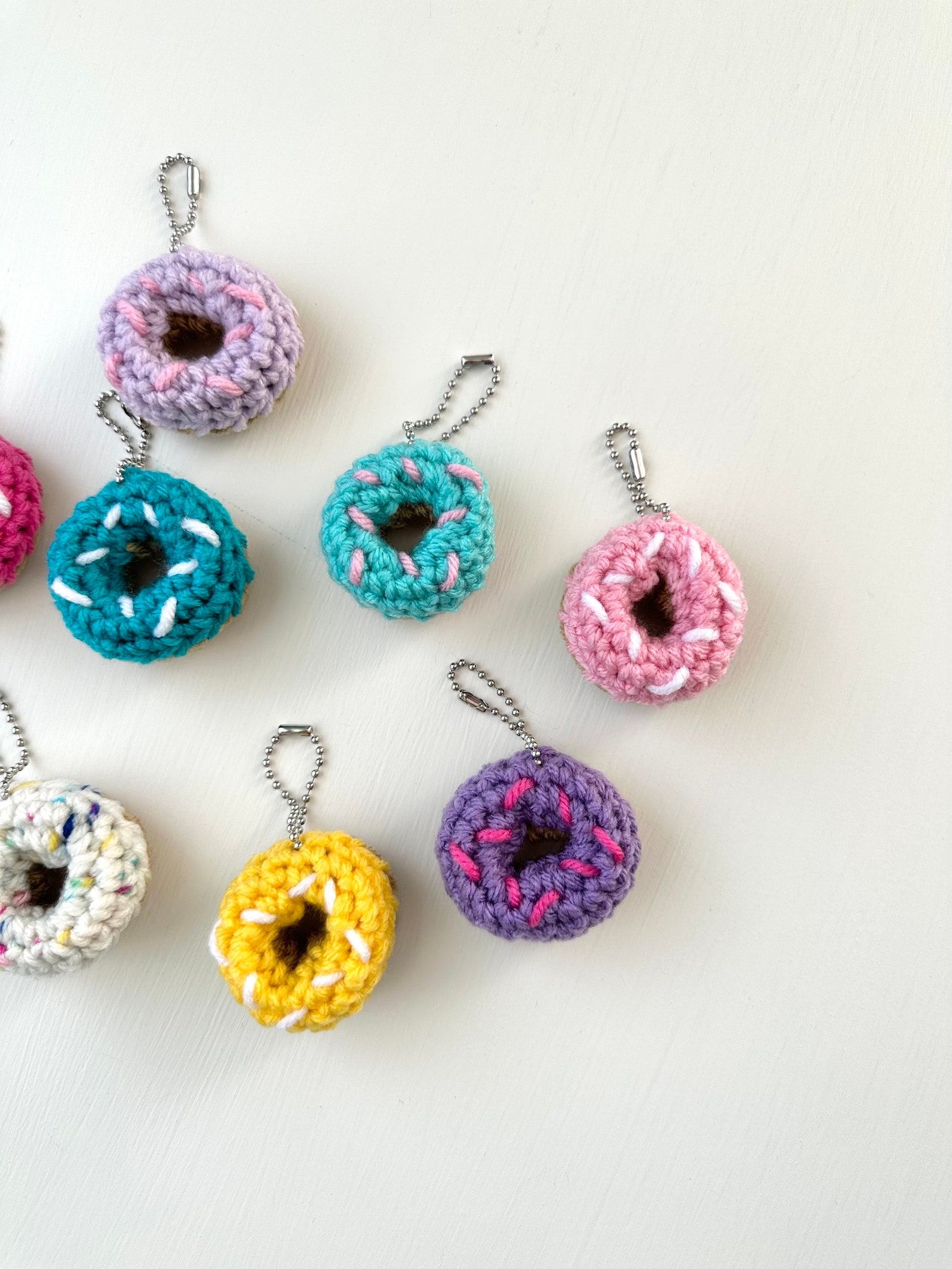 Crocheted Donut Keychain, Donut Charm, Zipper Pull - Etsy