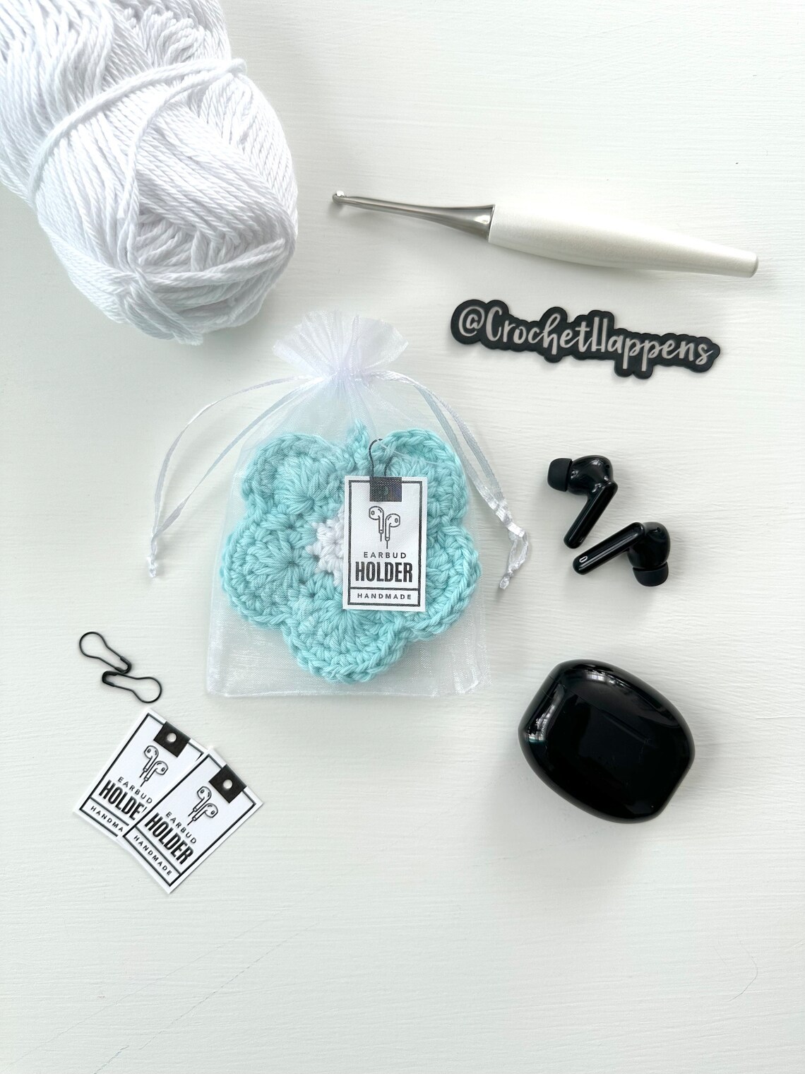 Crochet Flower Earbud Holder, Earbud Case, Small Pouch - Etsy