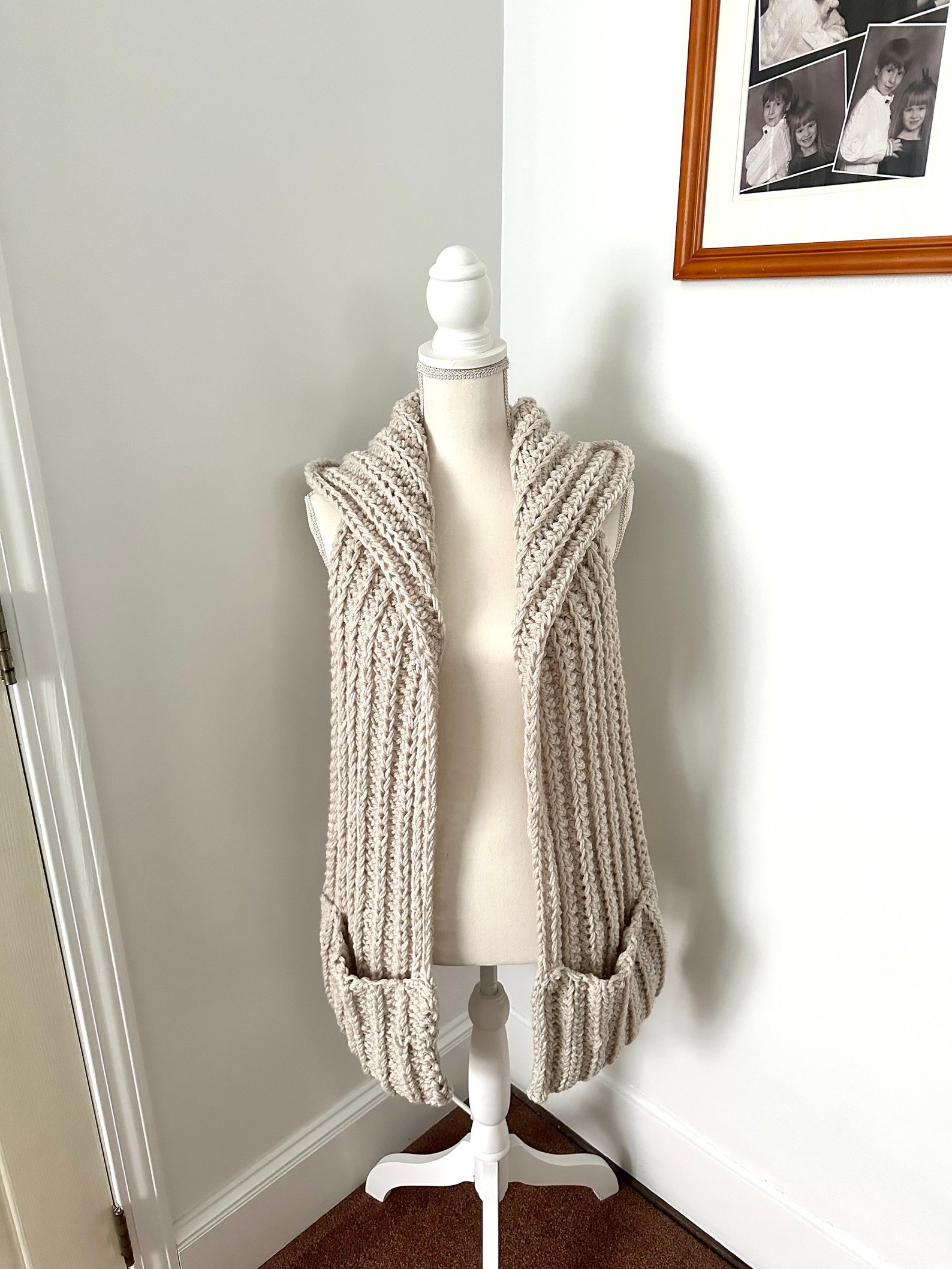 Hooded Pocket Scarf Crochet Pattern: Chunky Design (digital Download ...