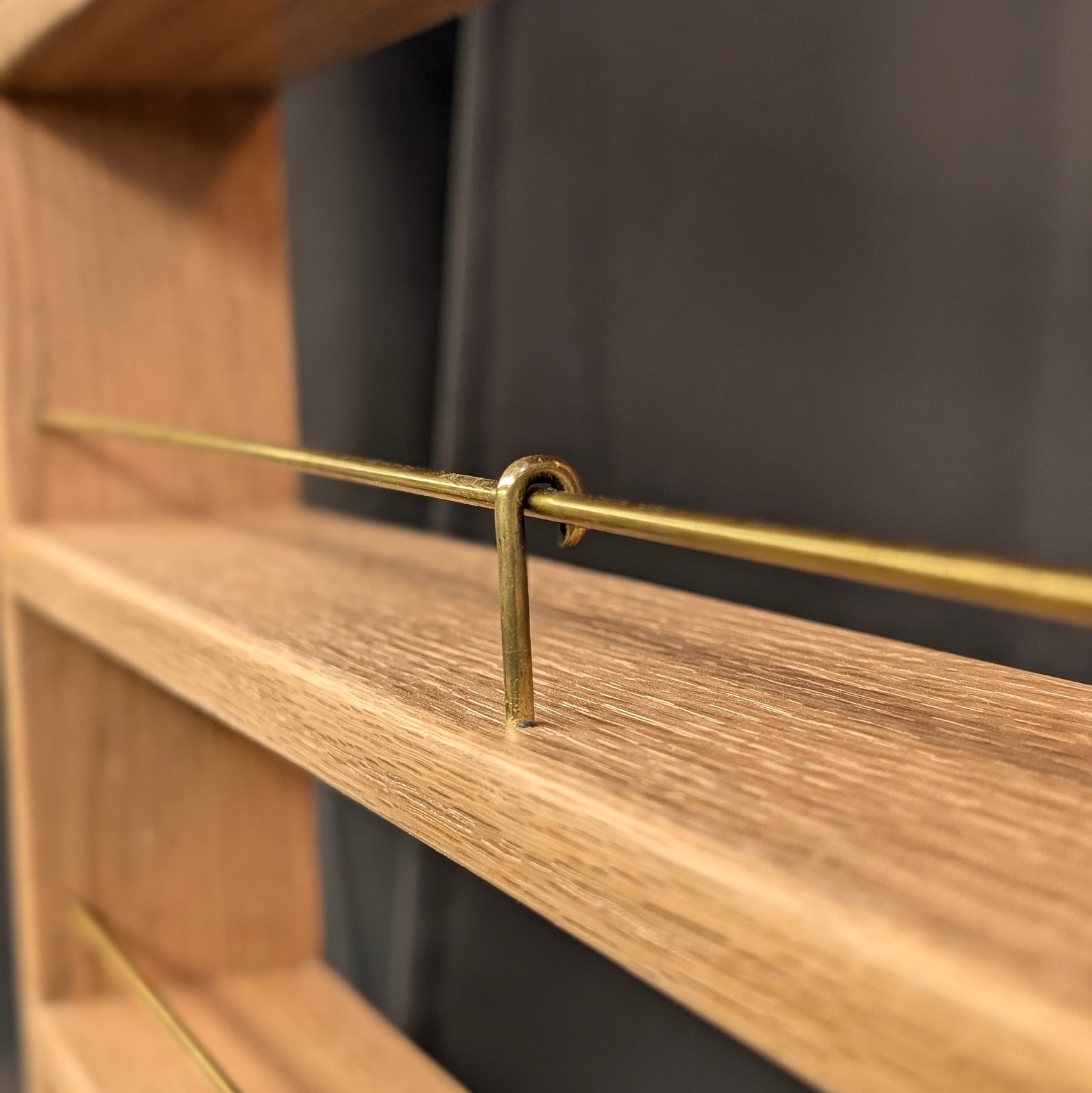 Solid Wood Wall Rack - Brass Hardware | Nail Polish - Miniatures ...
