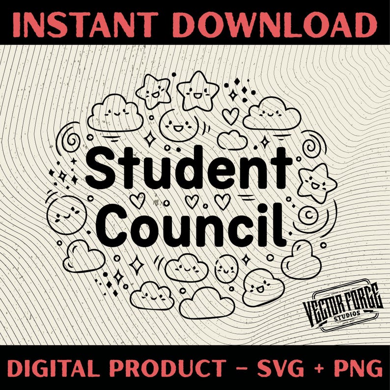 Student Council Shirt SVG, Unique School Design, Digital Download Cut ...
