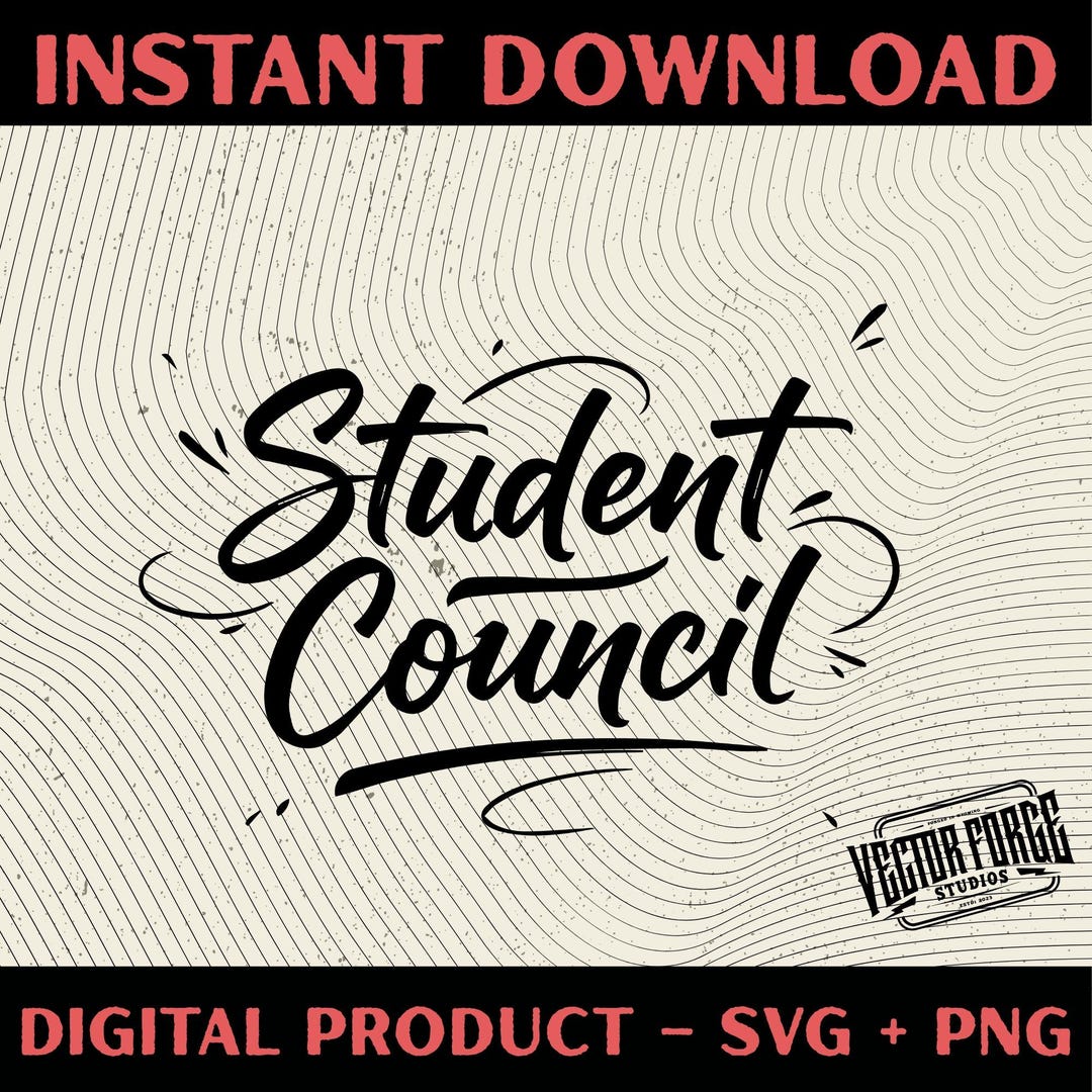 Student Council Shirt SVG, Digital Download Design, Cut File for Cricut ...