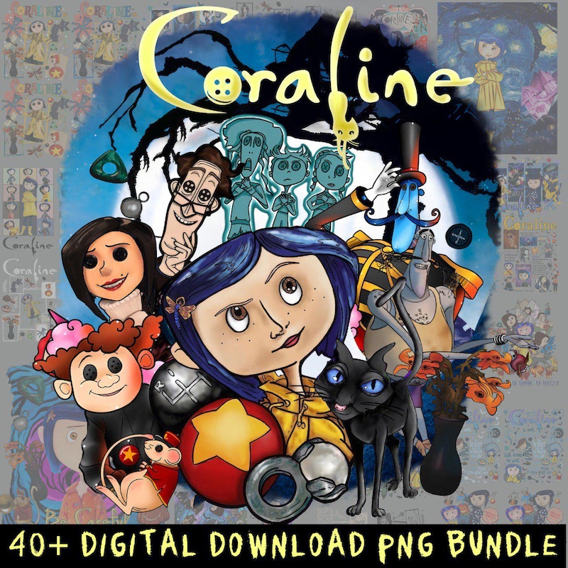 Coraline Svg Drawing - Etsy