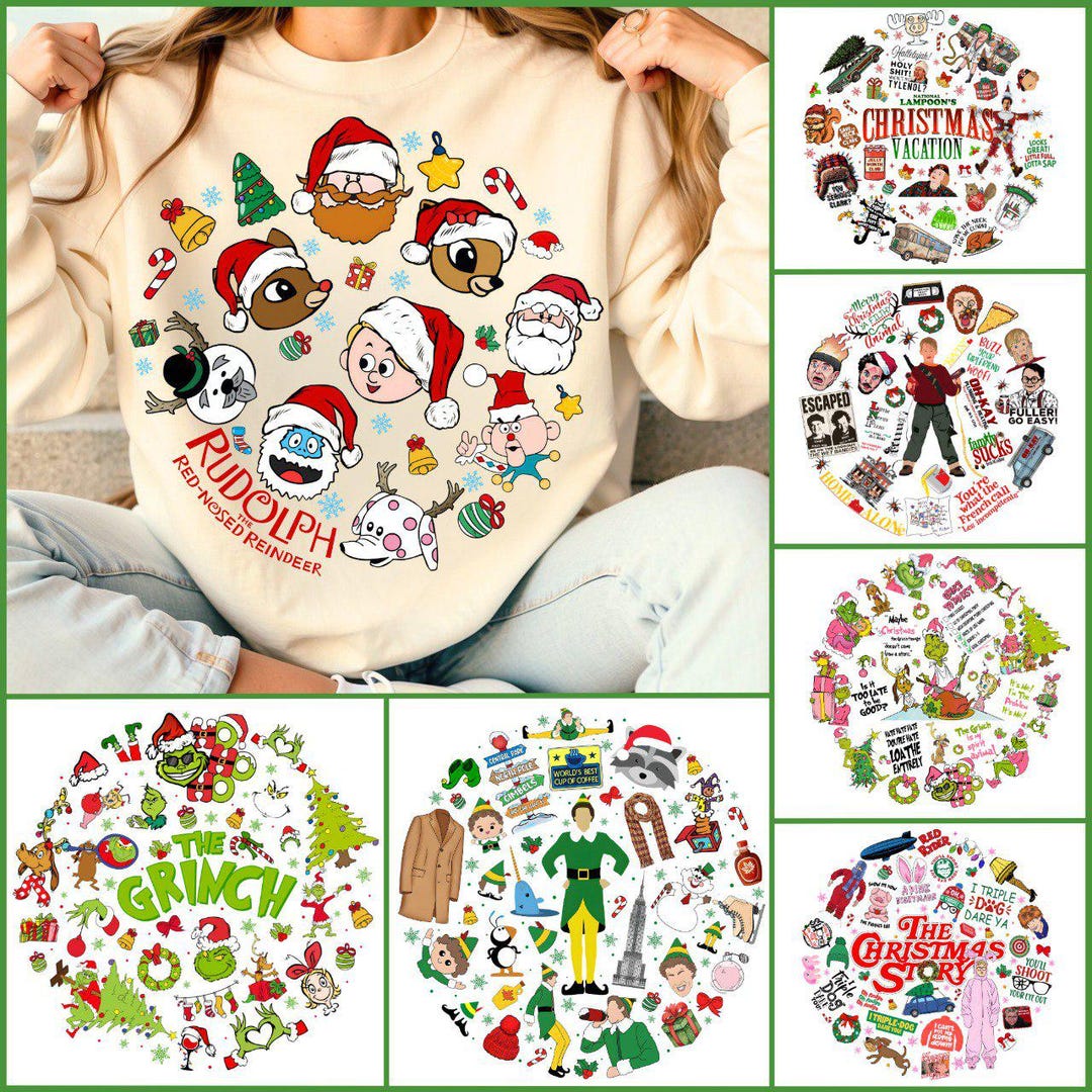 Christmas Movie PNG Bundle – Grinch Home Alone Elf Rudolph Holiday ...