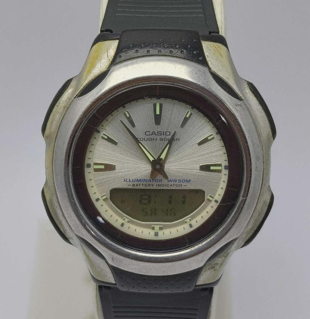 Casio Tough Solar AW-S90 Quartz Ana Digi Vintage Men’s Watch Gift for ...