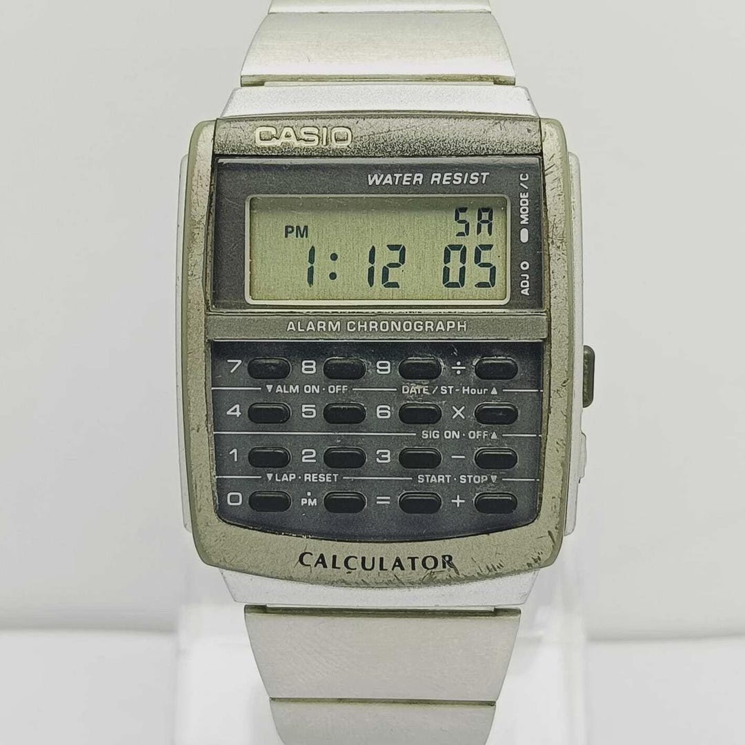 Casio CA-56 Alarm Chronograph 437 Calculator Quartz Vintage Watch ...