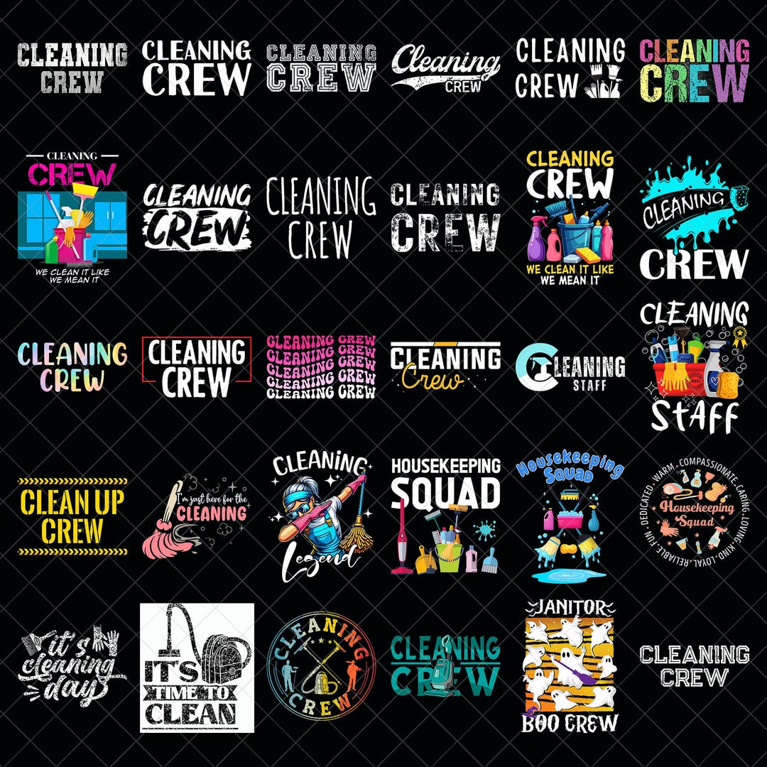 Cleaning Crew PNG Bundle, Funny Housekeeping Team Quotes Sublimation ...