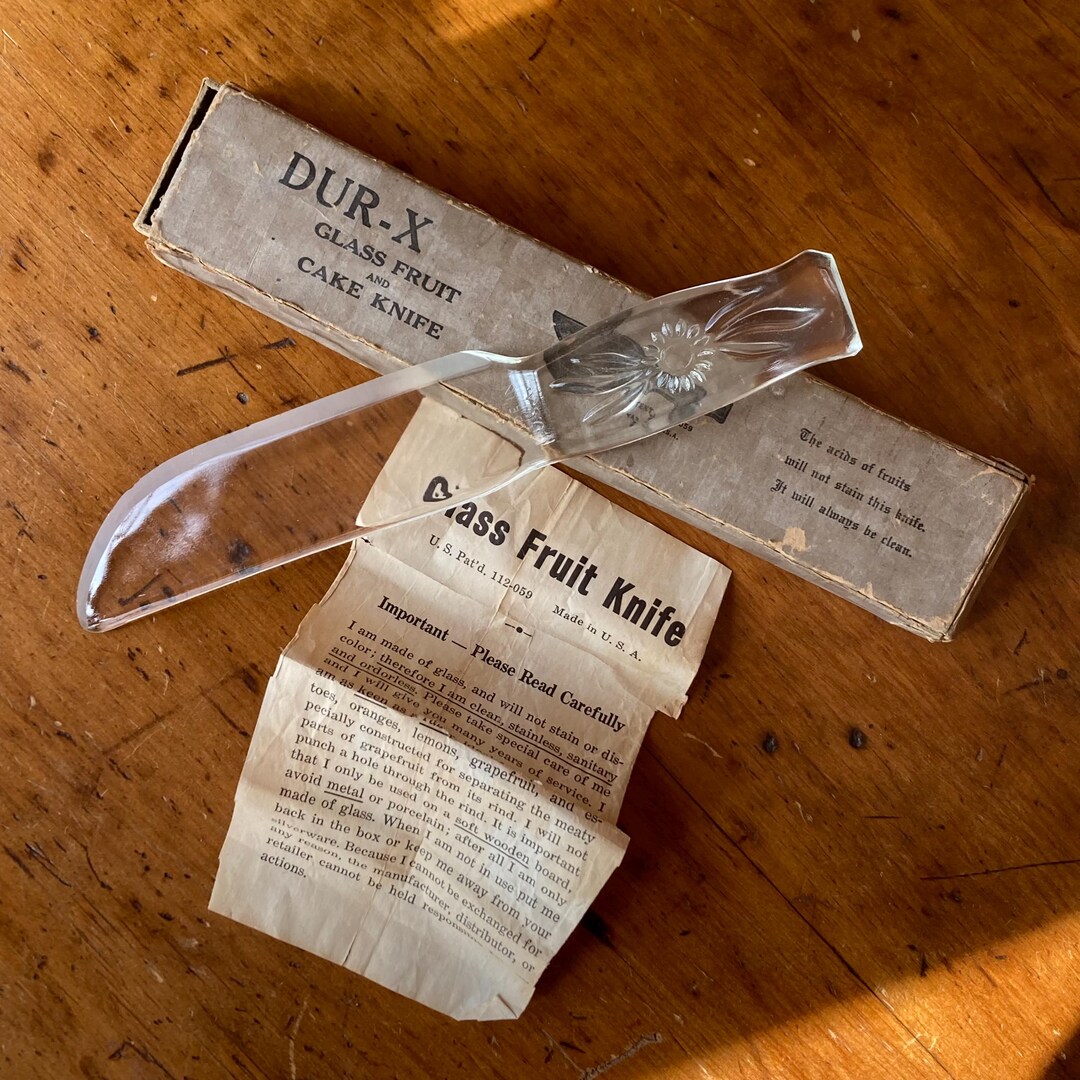 Vintage Dur-x Glass Fruit/cake Knife Made in USA W Original Box ...