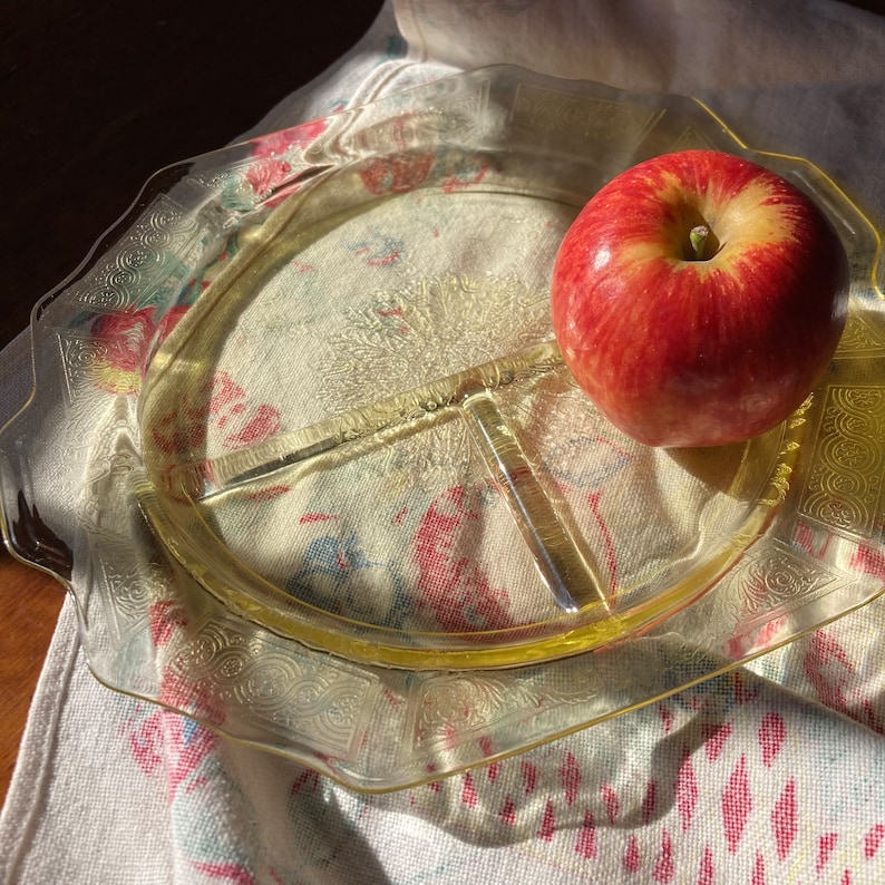 Yellow Princess Plate Anchor Hocking Divided Plate C. 1930s - Etsy