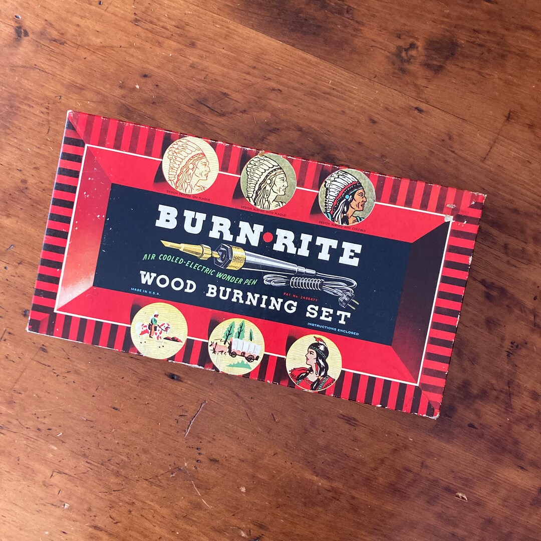 Vintage Burn-rite Wood Burning Set, Mostly Unused. Manufactured by ...