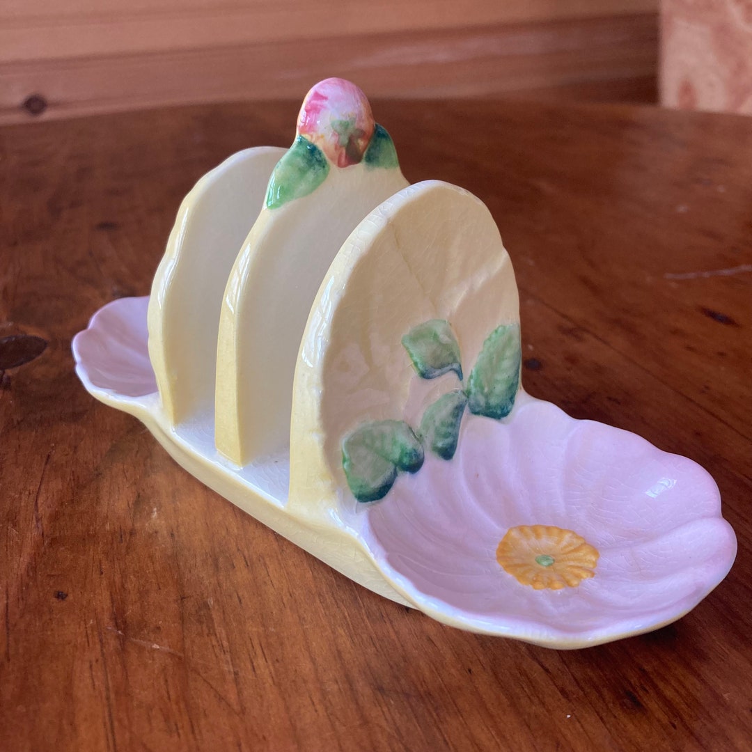 Carlton Ware Wild Rose Toast Rack Holder 1938 Australian Design Yellow ...
