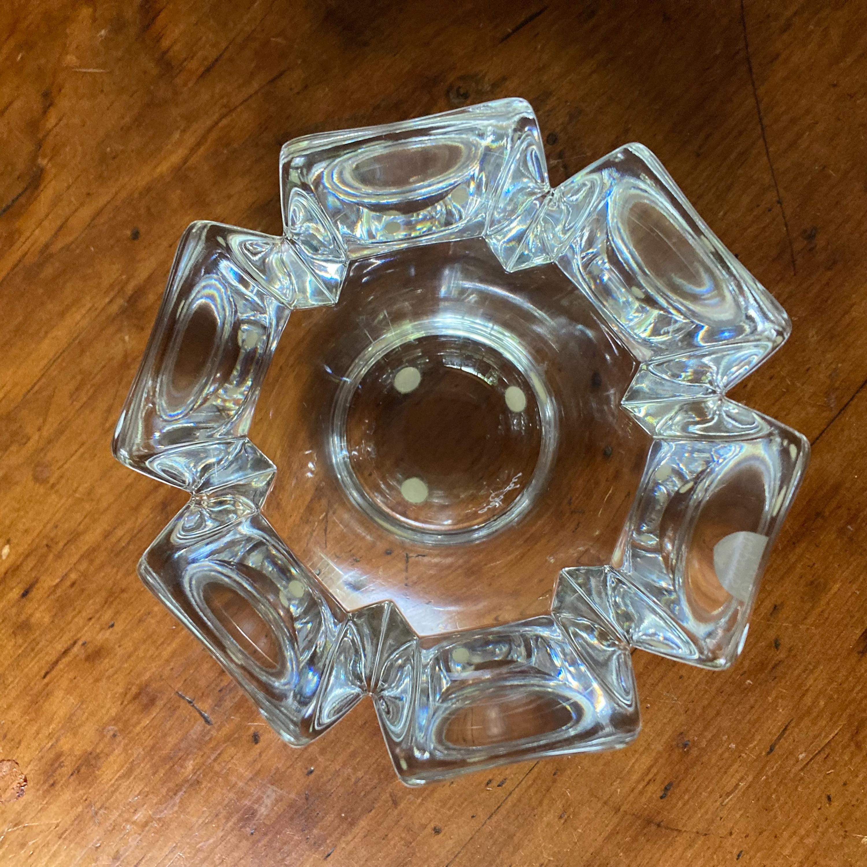 ORREFORS Corona Crystal Bowl, Design by Lars Hellsten, Signed With ...