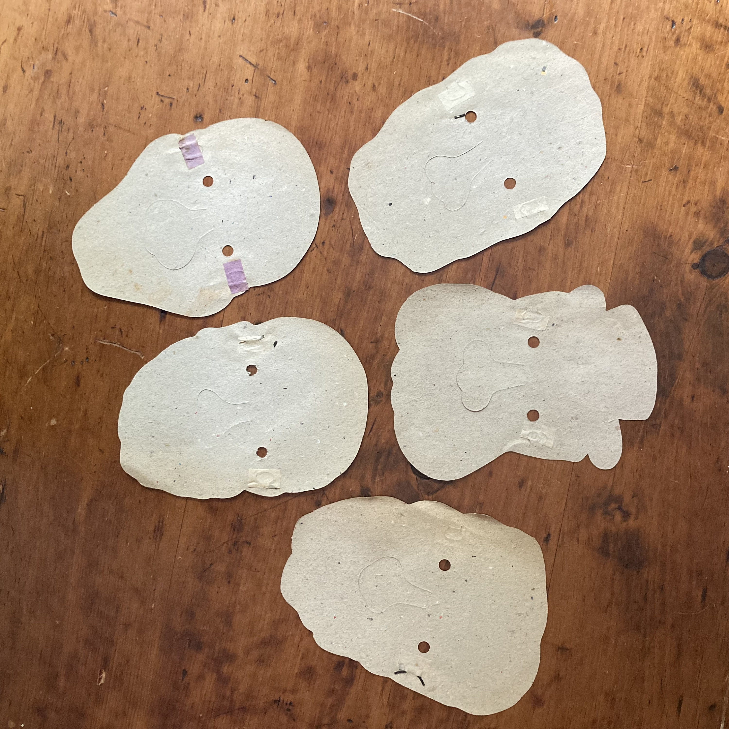 Set of 5 HALLOWEEN PAPER MASKS 1940's Vintage Grocery Store Masks, Made ...