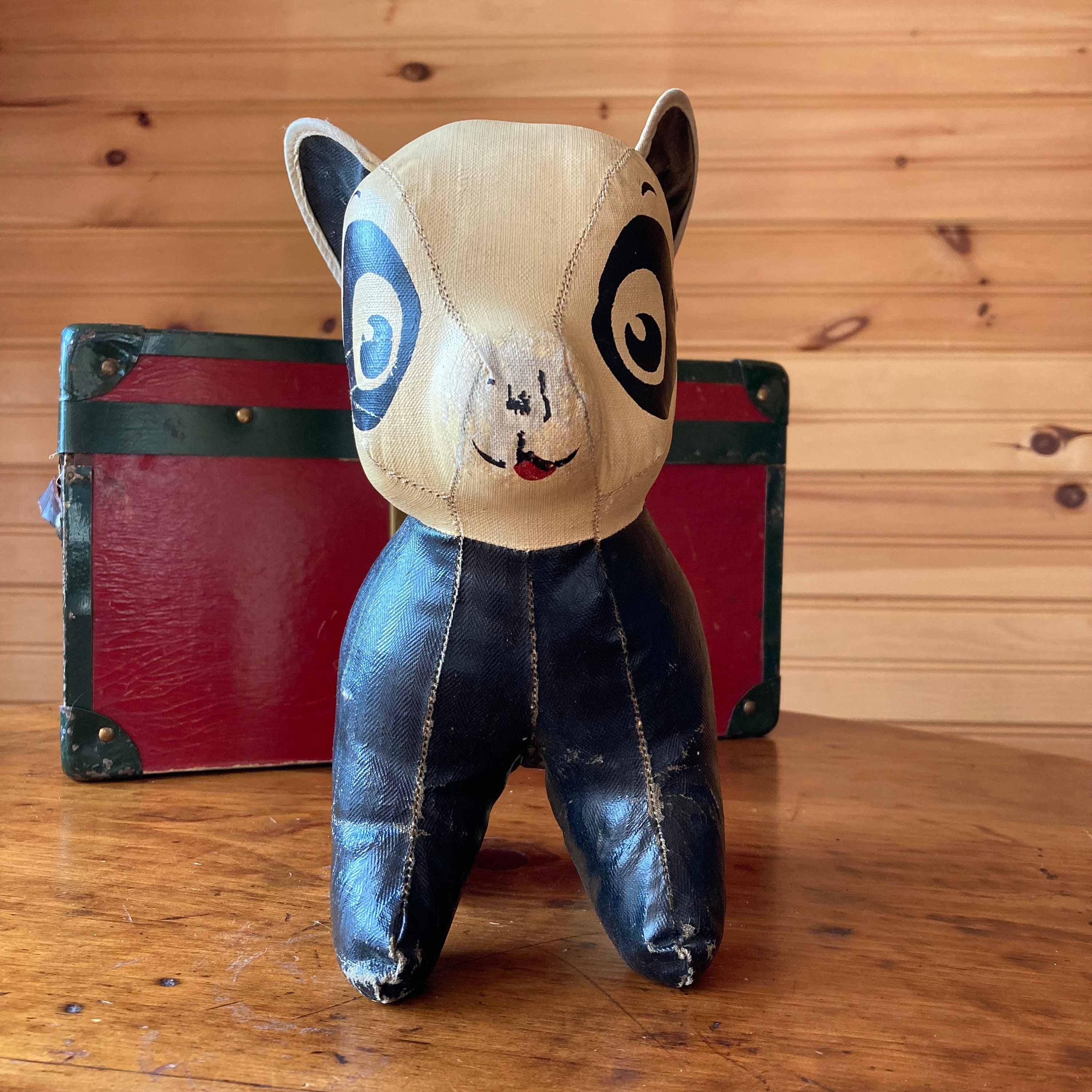 Vintage Panda Bear Painted Waxed Canvas Stuffed Japanese 1960s - Etsy