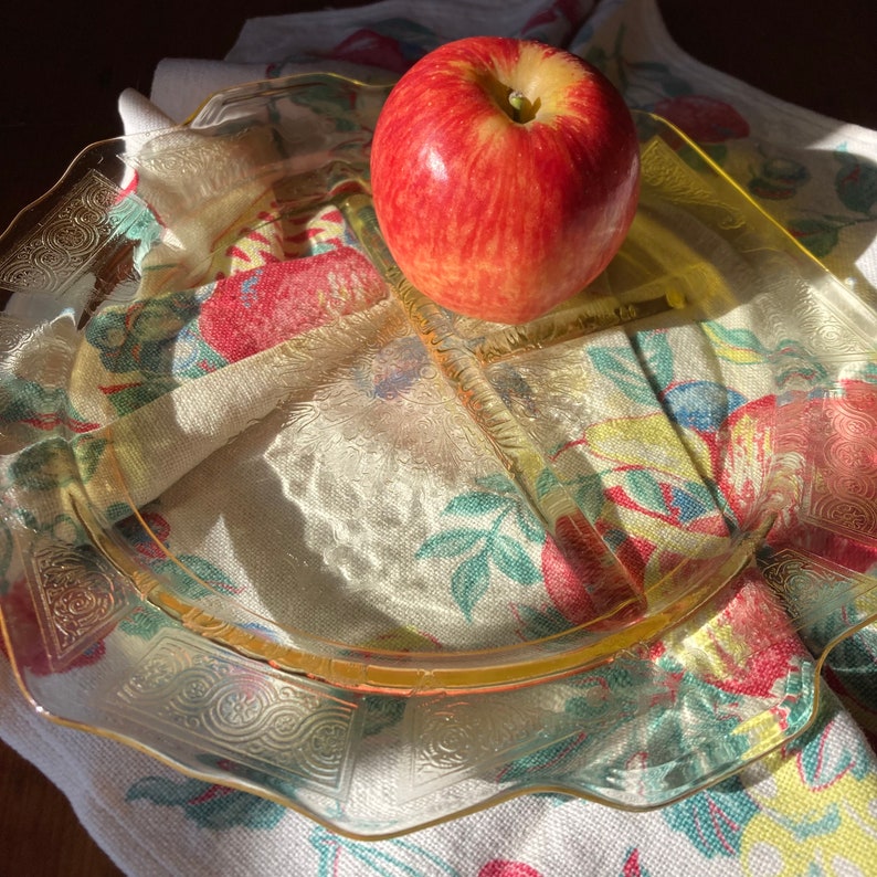 Yellow Princess Plate Anchor Hocking Divided Plate C. 1930s - Etsy