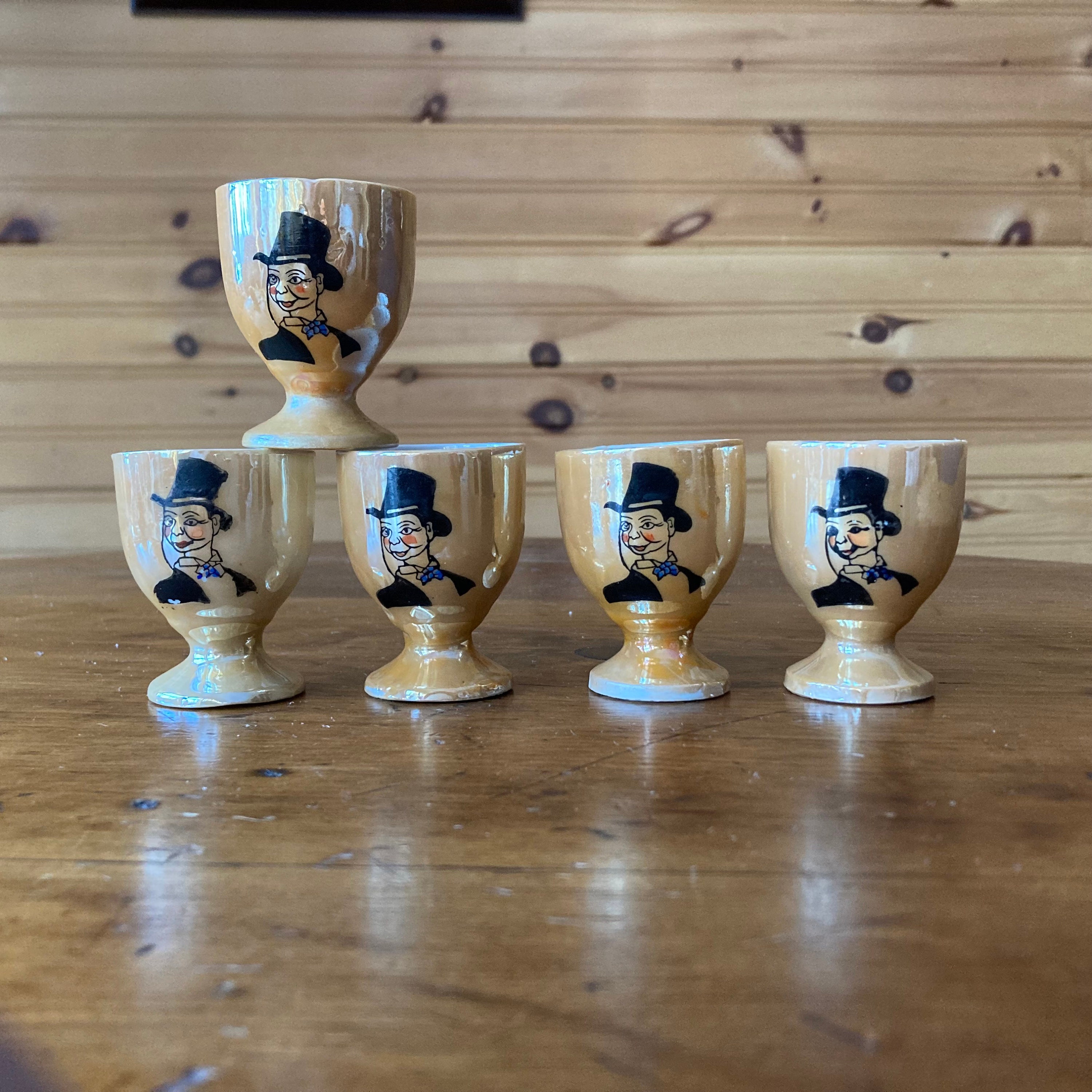 RARE Charlie Mccarthy Eggcups Porcelain Lustre Mint Condition 1930s ...