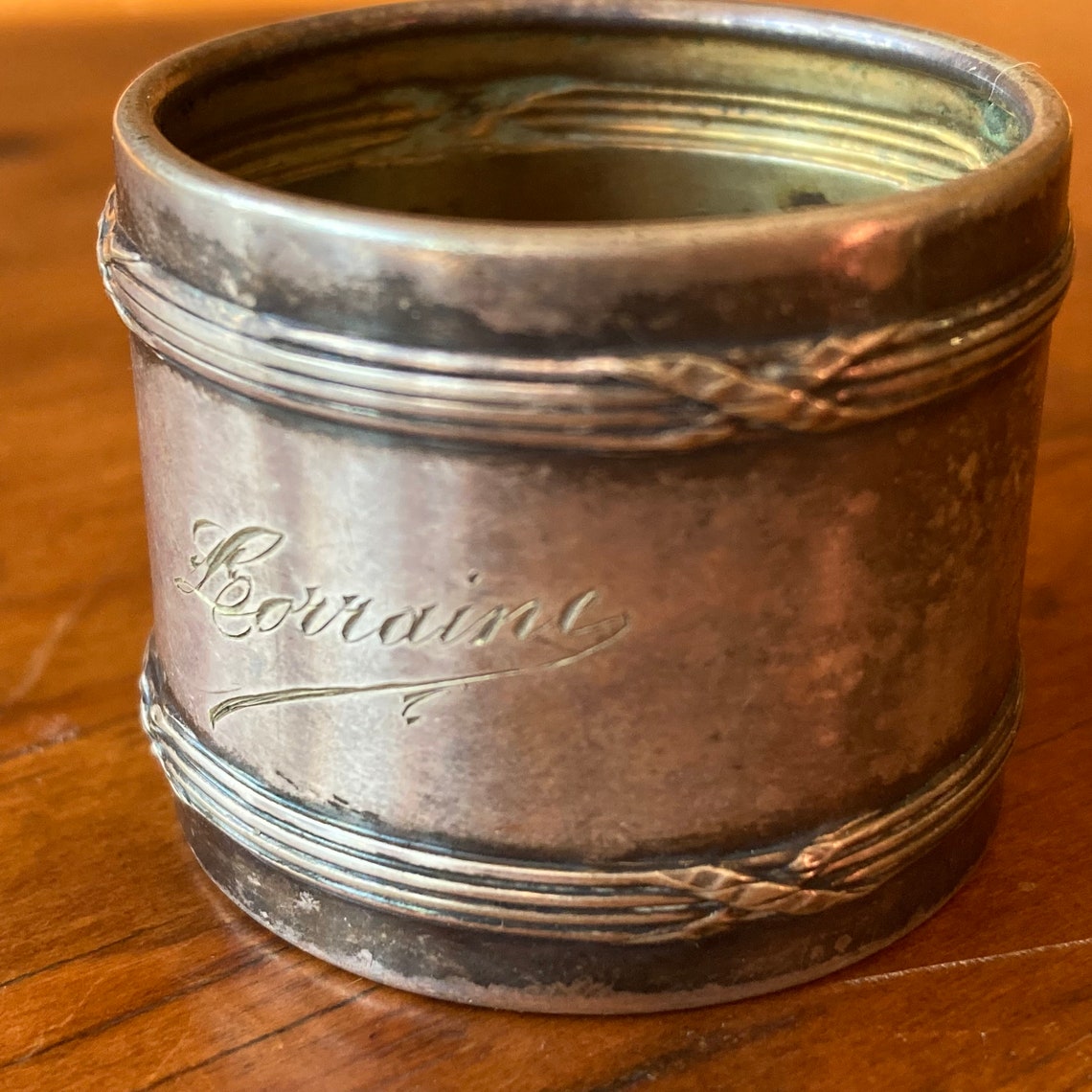 Antique Silver Napkin Holder Hallmarked RF, Monogrammed LORRAINE ...