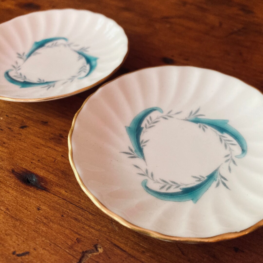 PAIR Minton Bone China Butter Pats Downing Pattern S-665, 1955-1975 ...