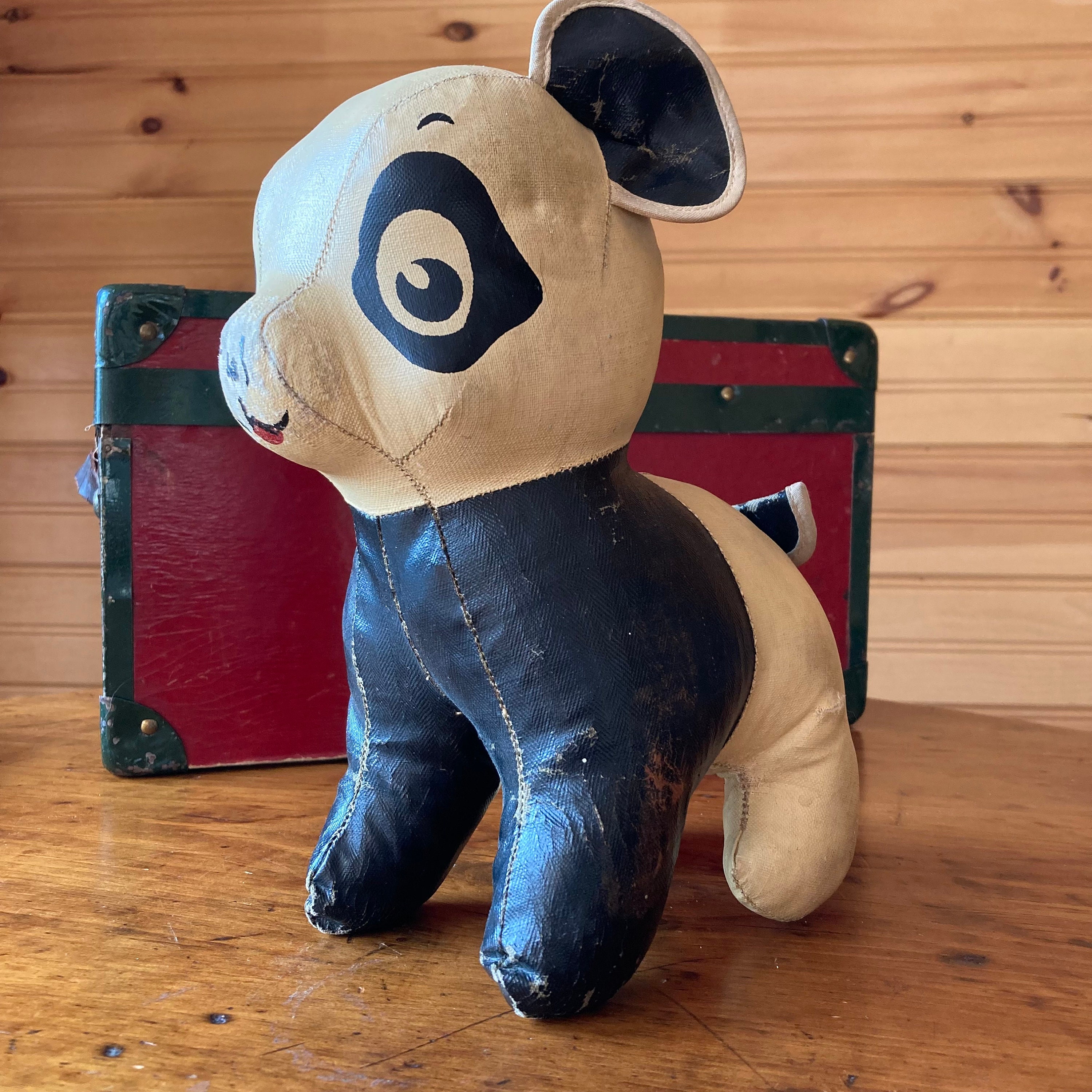 Vintage Panda Bear Painted Waxed Canvas Stuffed Japanese 1960s - Etsy