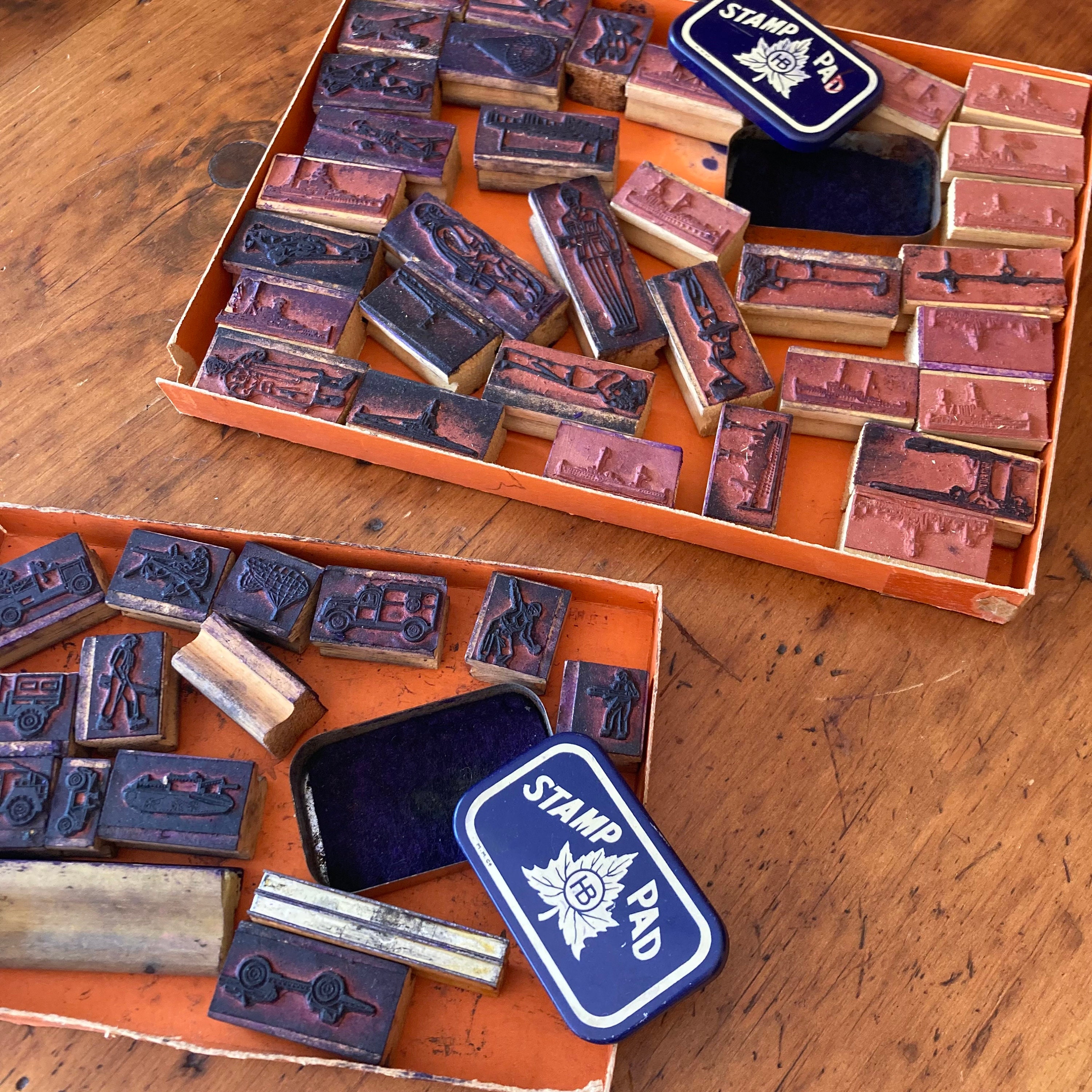 Vintage Army and Navy Rubber Stamp Kits - Jeeps, Tanks, Battleships ...
