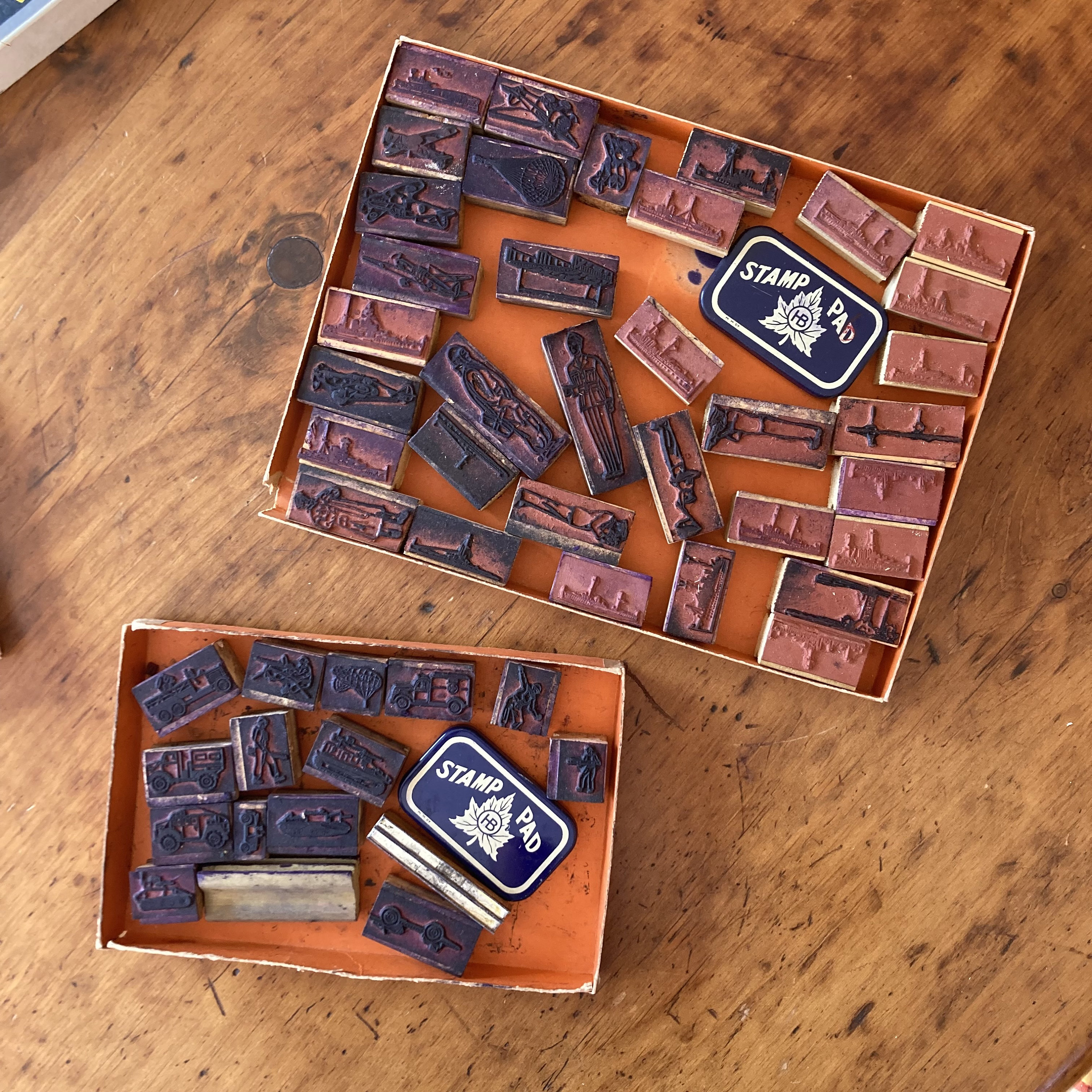 Vintage Army and Navy Rubber Stamp Kits - Jeeps, Tanks, Battleships ...