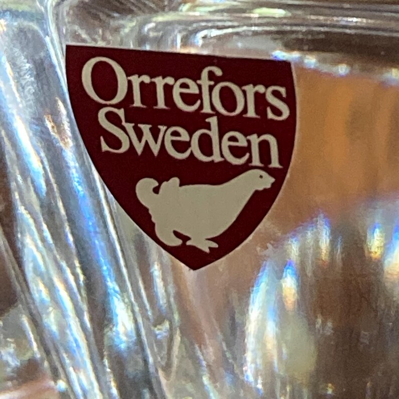 ORREFORS Corona Crystal Bowl, Design by Lars Hellsten, Signed With ...