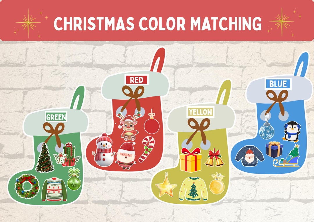 Christmas Color Matching Printable – Montessori Color Sorting Game for ...