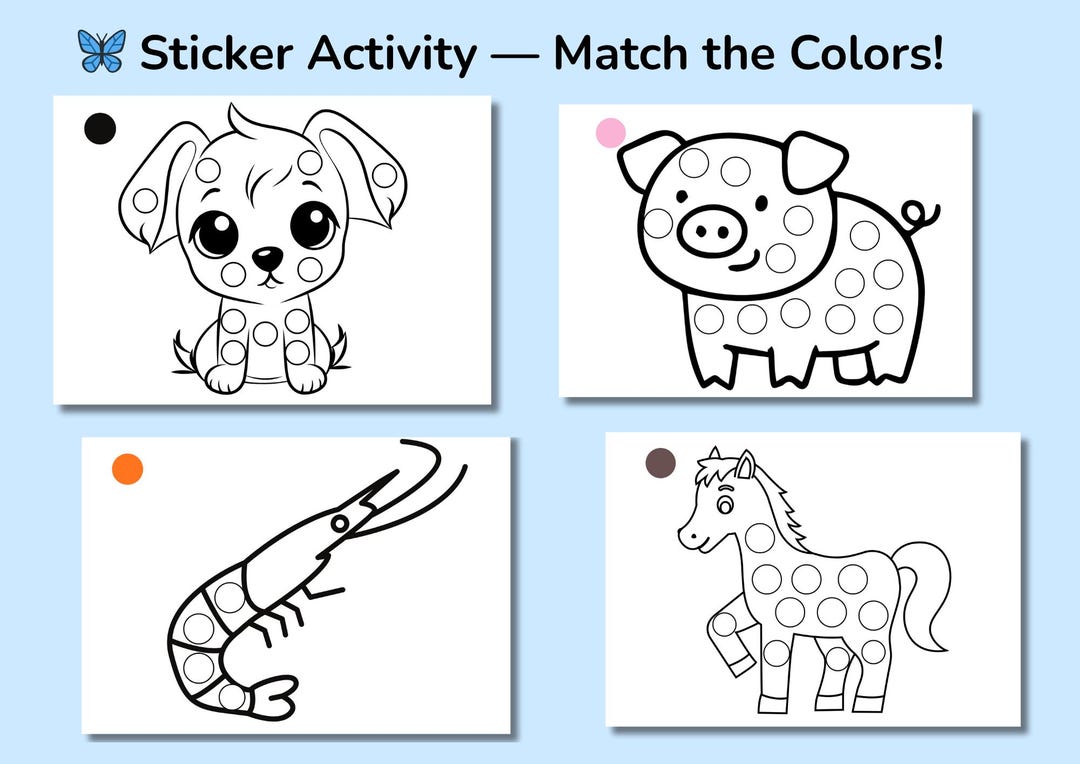 Printable Dot Marker Animals | Sticker Activity Sheets for Toddlers ...