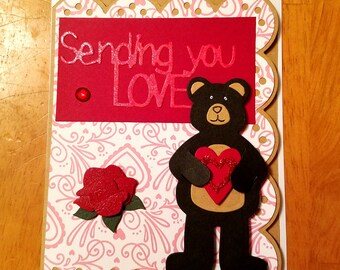 Teddy bear card | Etsy
