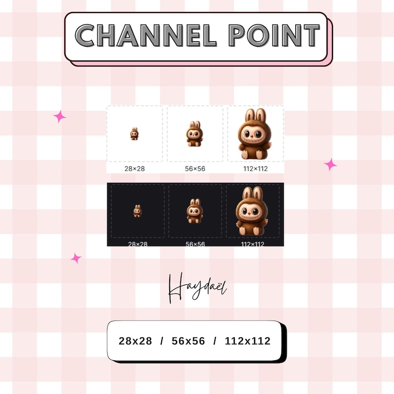 Channel Point - LABUBU - Point De Chaine Pour Twitch Aux Formats 28x28 ...