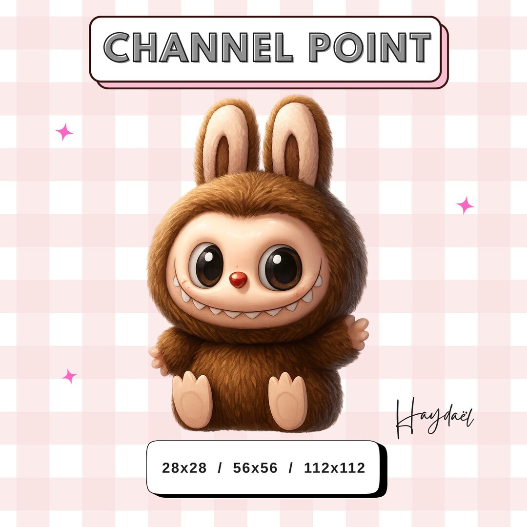 Channel Point - LABUBU - Point De Chaine Pour Twitch Aux Formats 28x28 ...